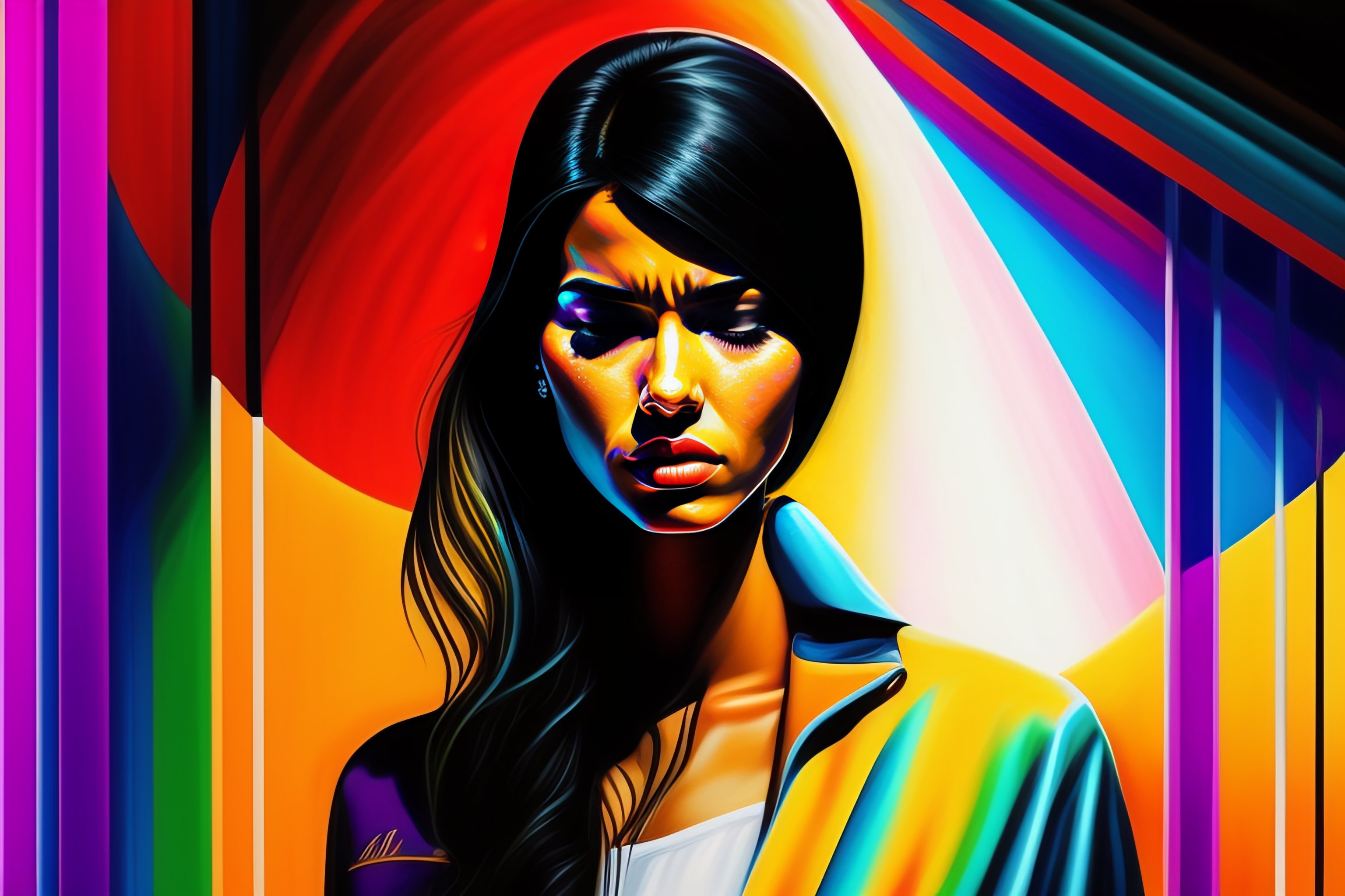 Lexica - Portrait of a woman sad, feeling of confinement, detailed ...