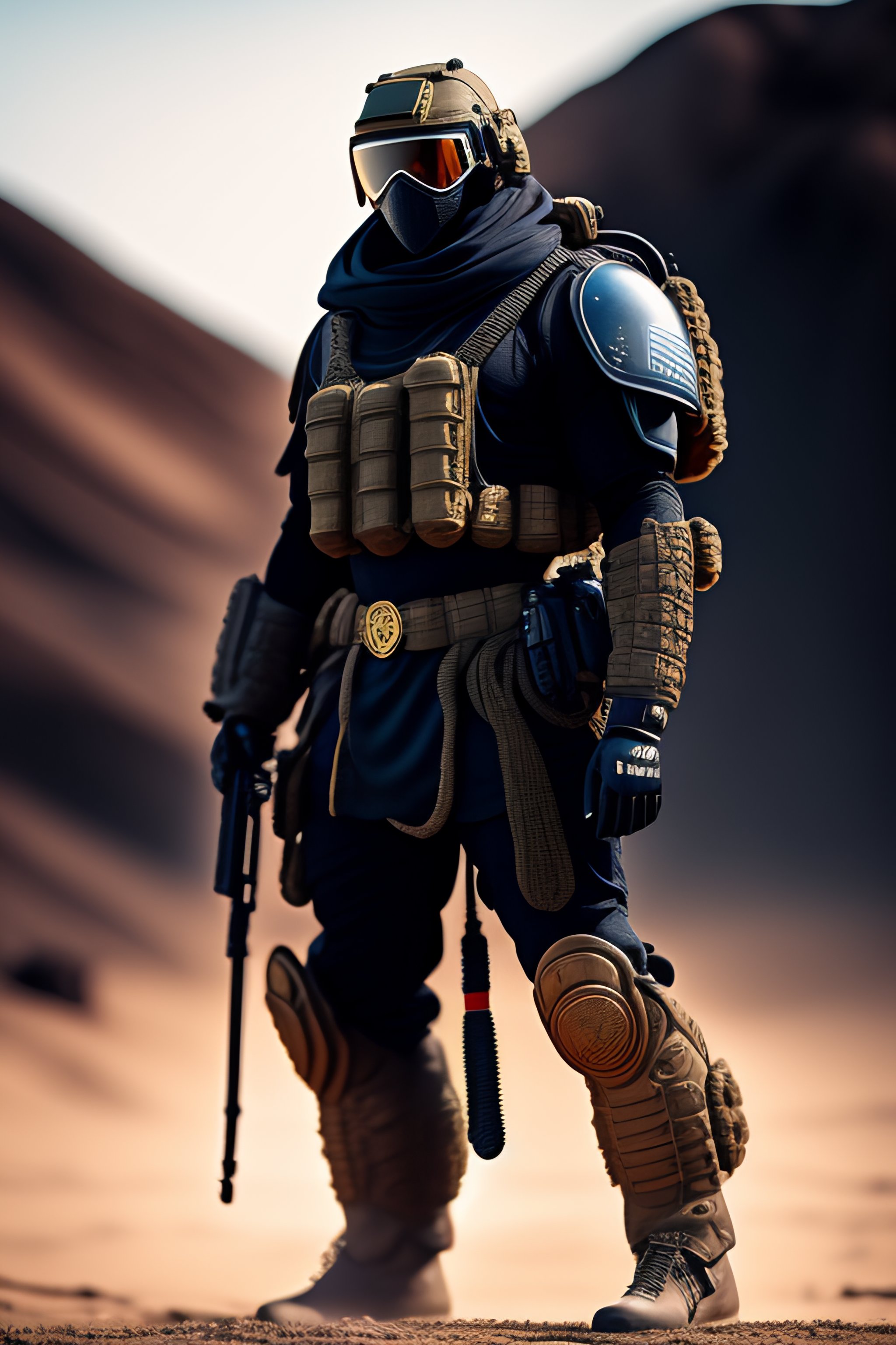 Lexica - A cyber warrior in a burnt land, extremely highly detailed ...