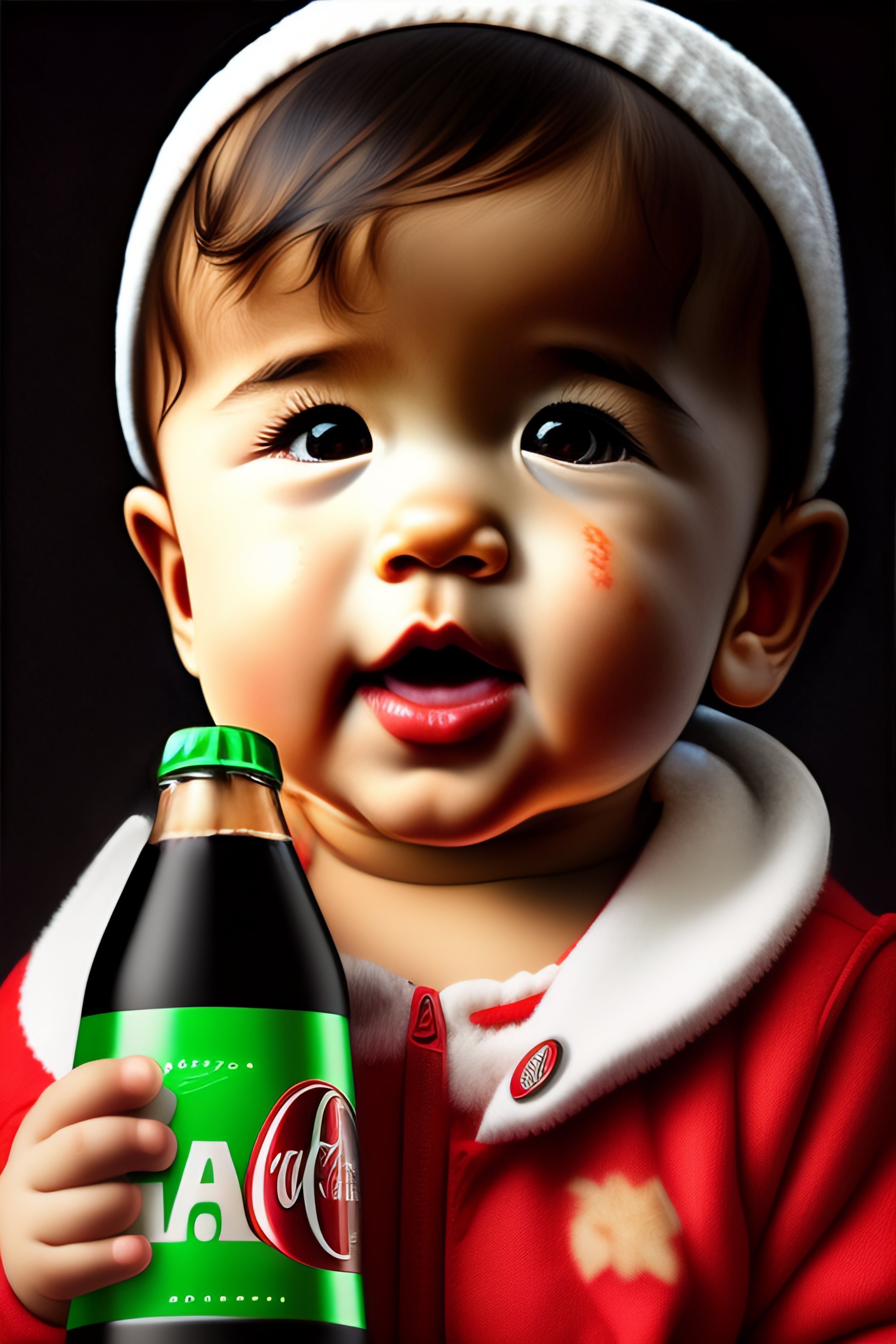 Lexica - Baby with coca cola face, 4k
