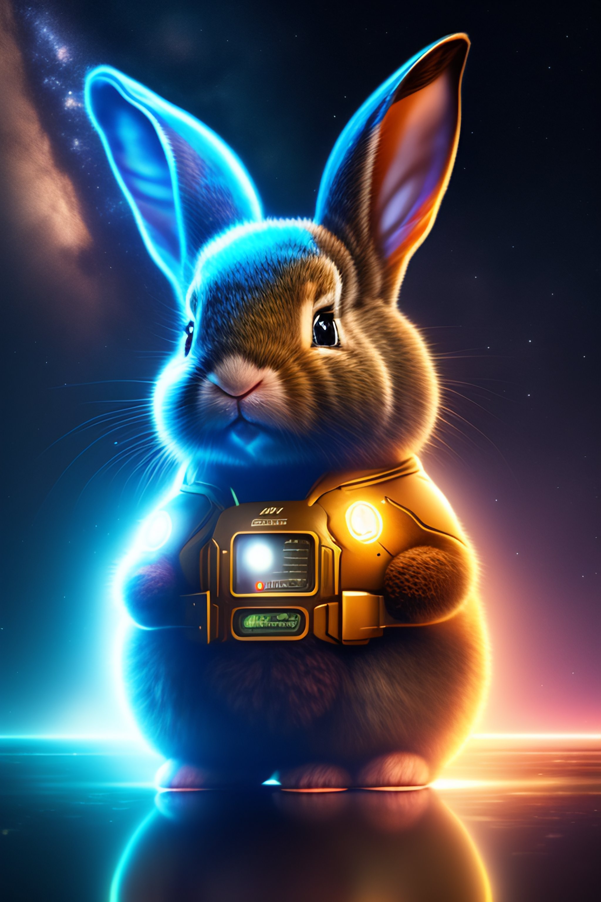 Lexica - Soft the flash super hero Bunnys robot working on a smartphone ...