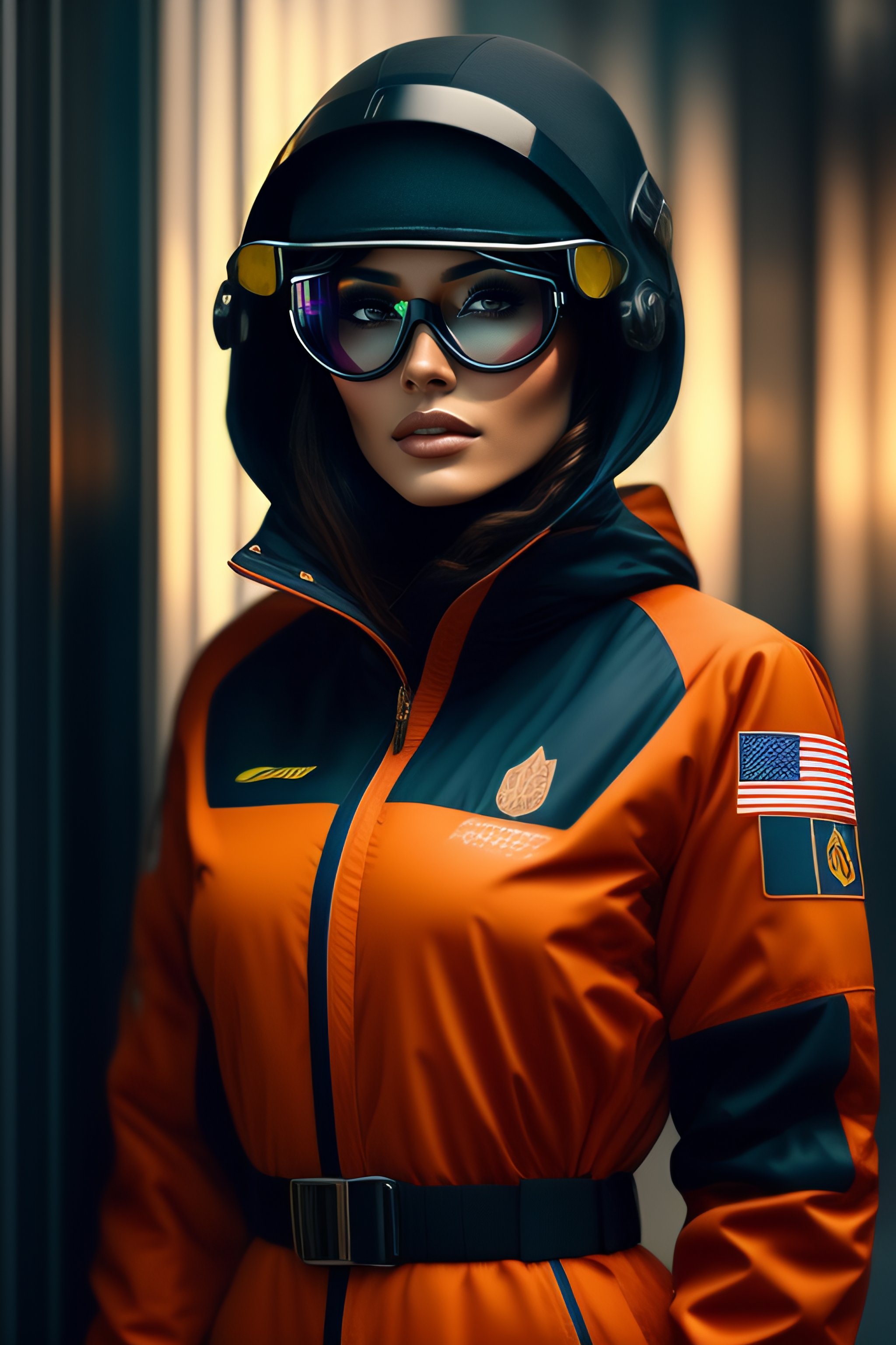 Lexica - Beautiful girl in spy suit with goggle