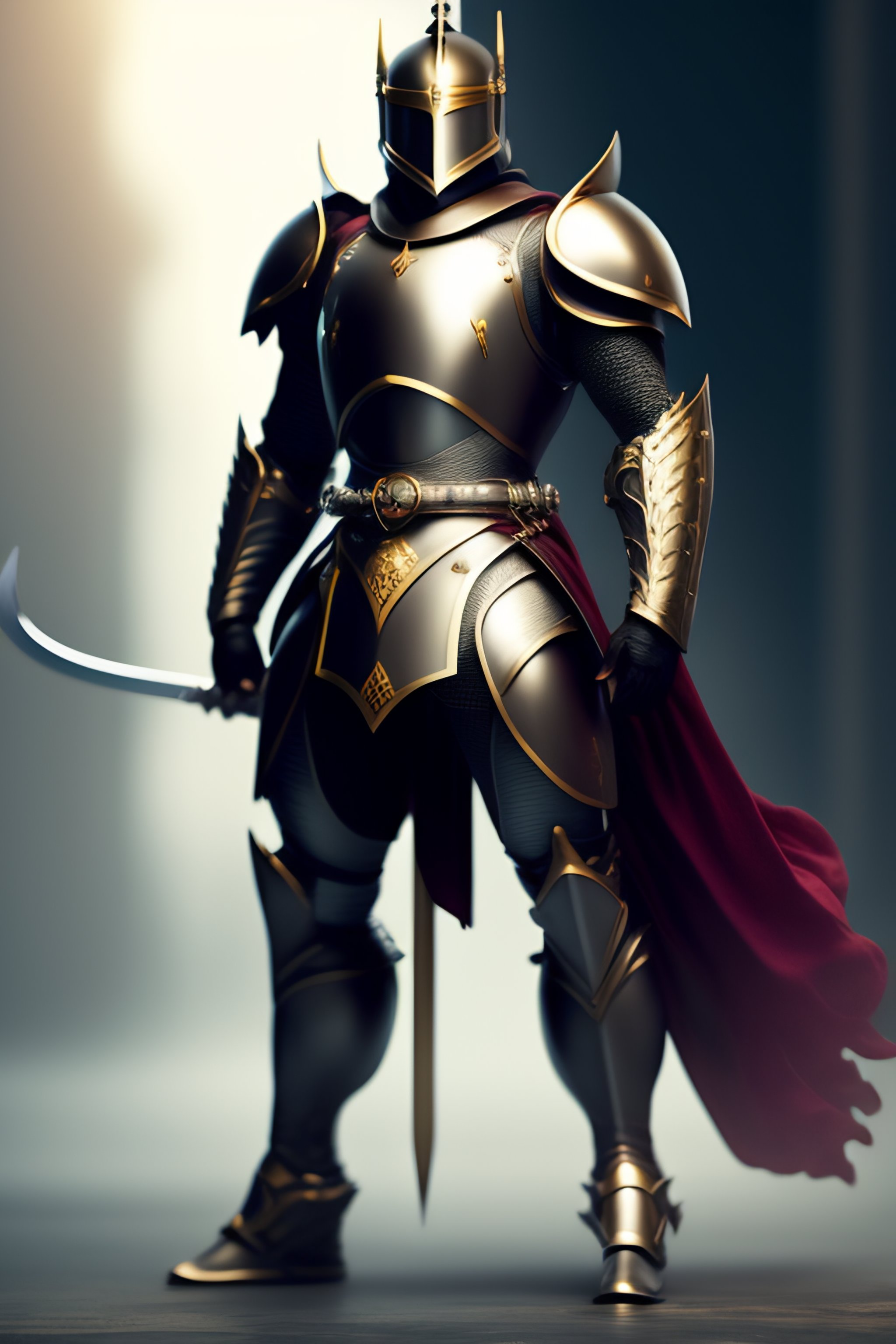 Lexica - Full body portrait of knight, sci fi, hyper realistic, in the ...