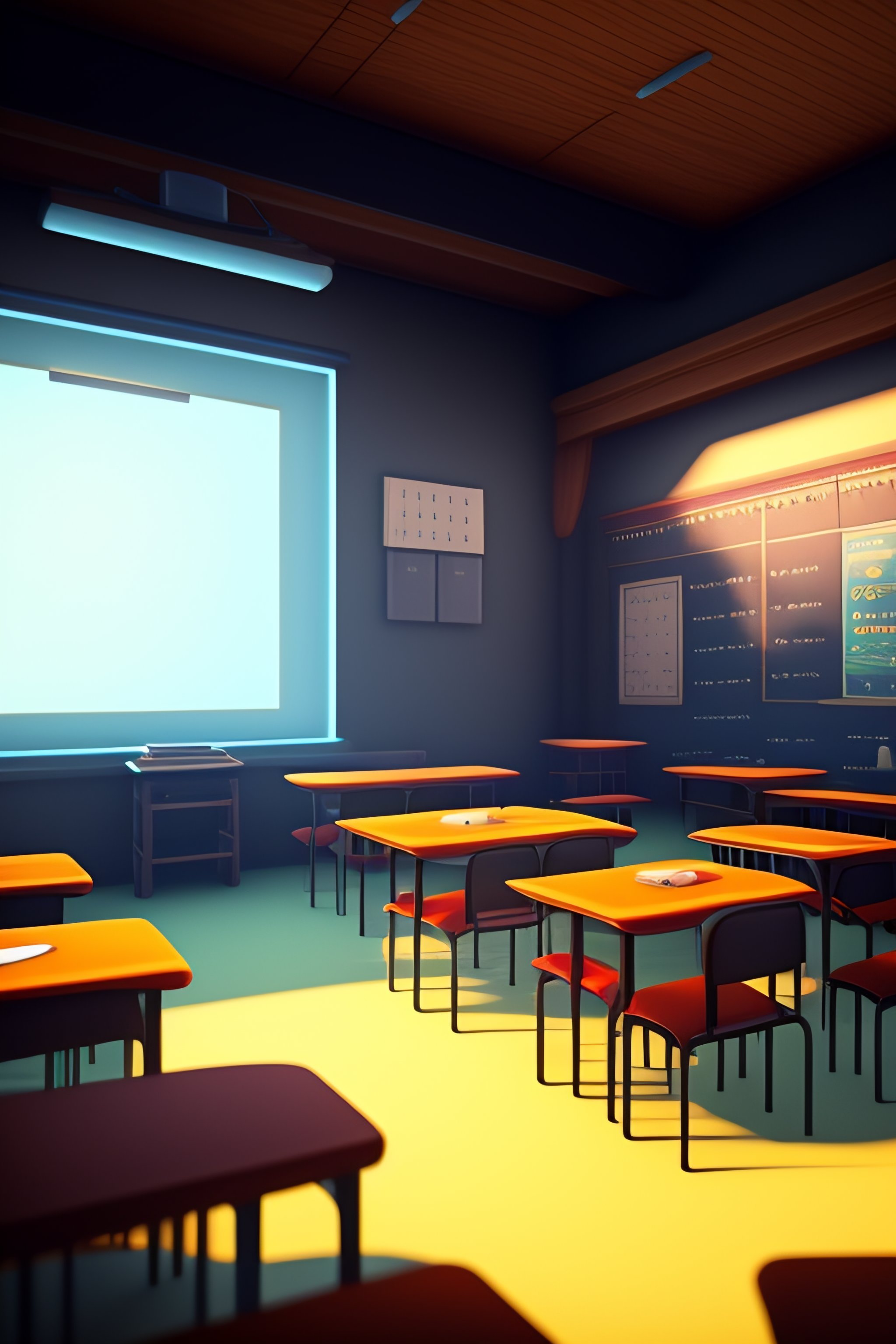 Lexica - School classroom,artstation, ghibli studio,4k, sharp , anime style