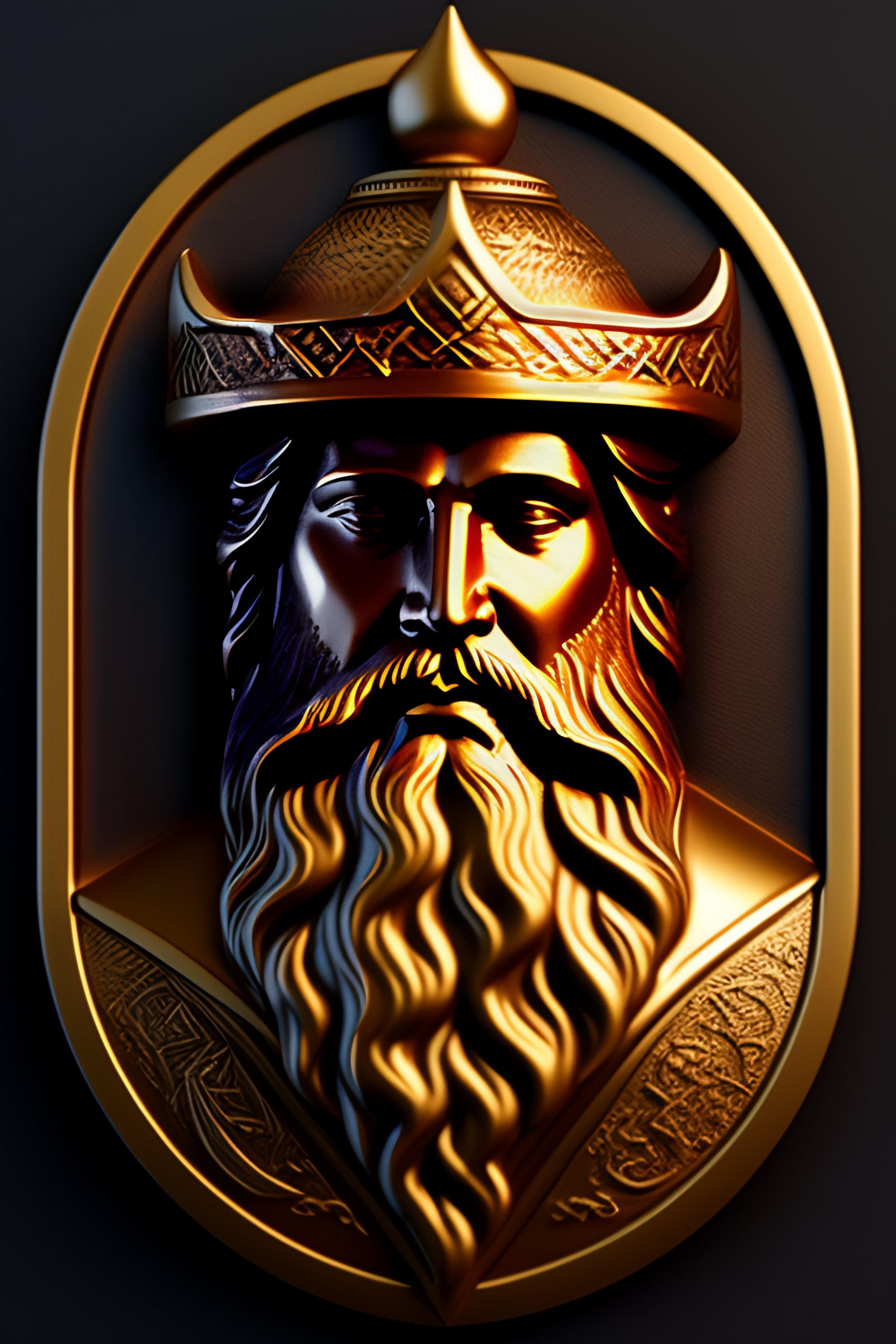 Lexica - Viking god thor, coin bas relief sculpting, medal, bronze ...