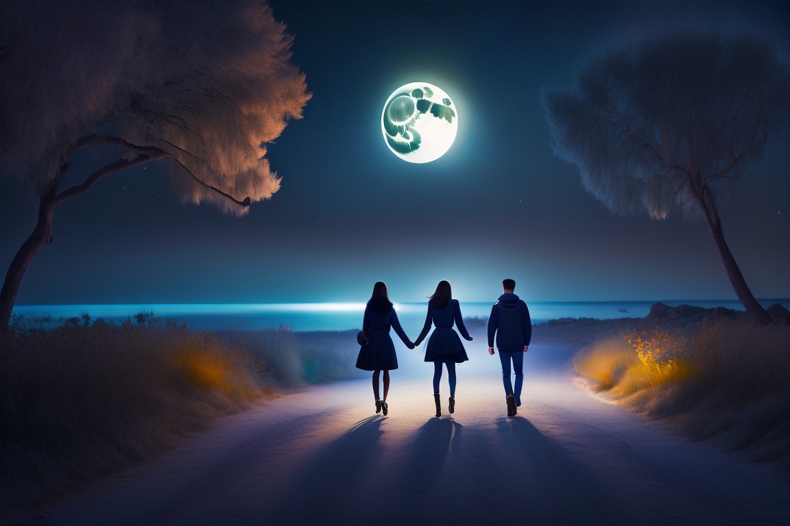 Lexica - Under the enchanting glow of the full moon, the two friends ...