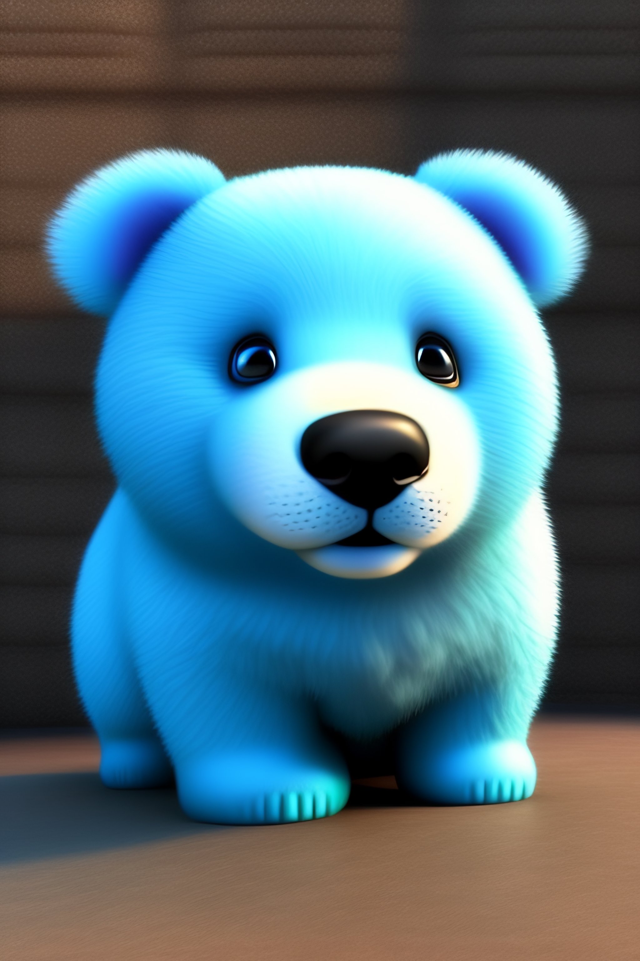 Lexica - Barnoo is a small, extremely cute, loveable, furry bright blue bear with a big oval ...
