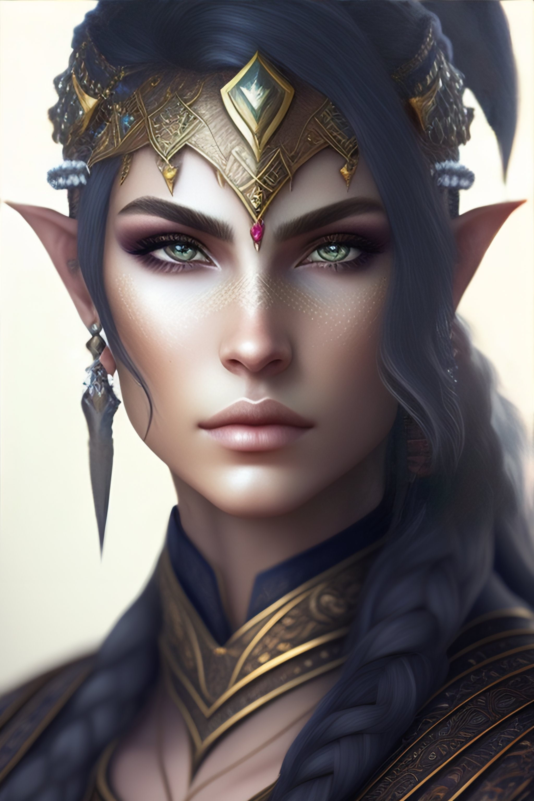 Lexica - Close up portrait of a beautiful human elf crossbreed,detailed ...