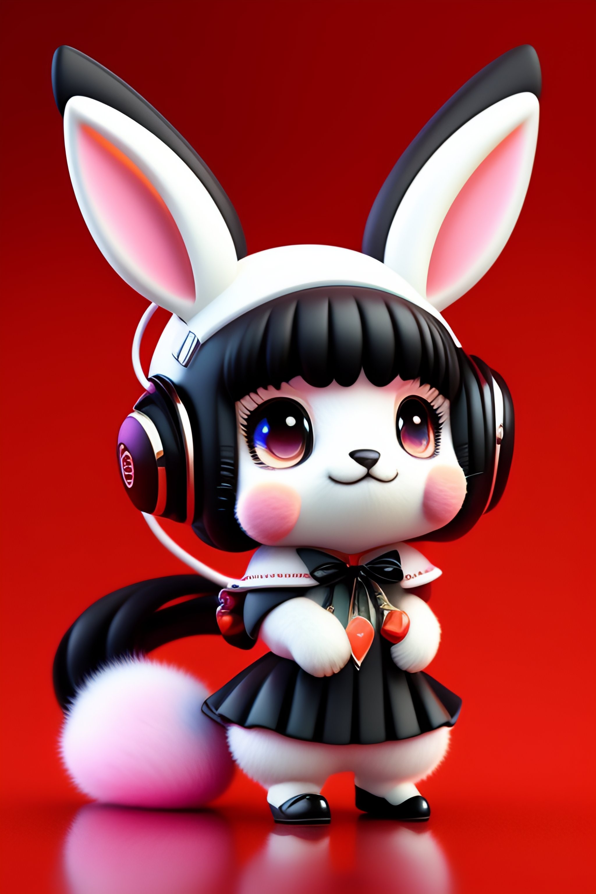 Lexica - Cute and adorable cartoon female rabbit in headphones an anime ...