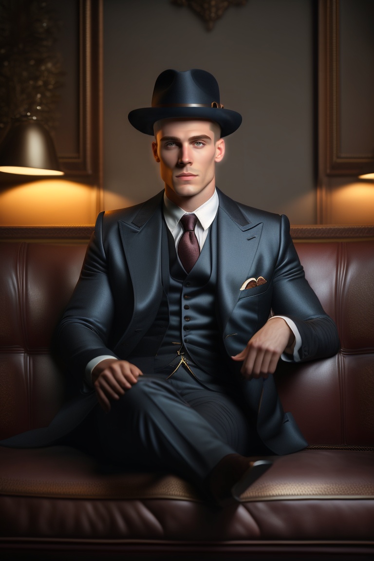 Lexica - A detective sitting on a couch in a dark room, looking at ...