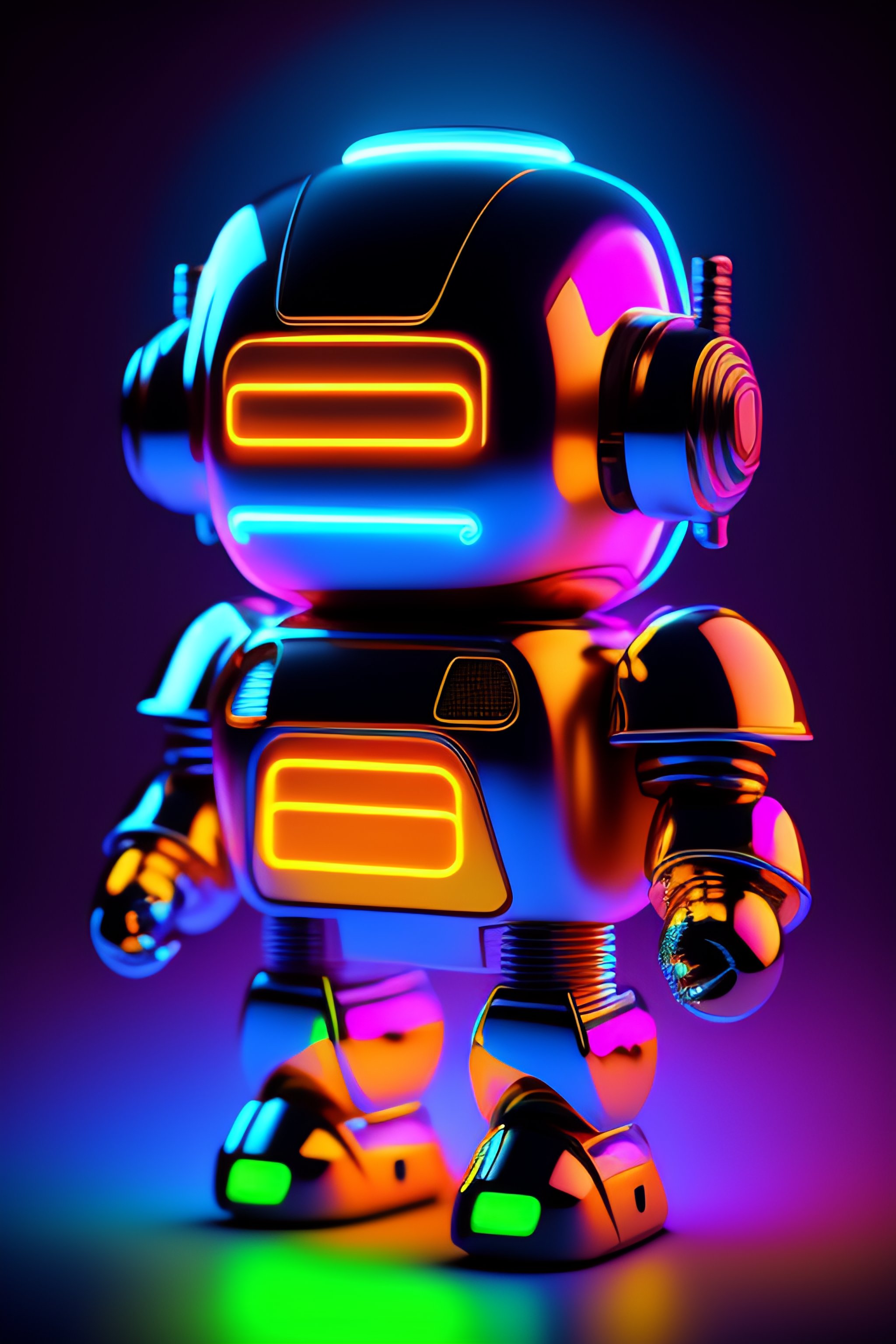 Lexica - Baby robot, neon light , 8k, armour, smile, ultra definition
