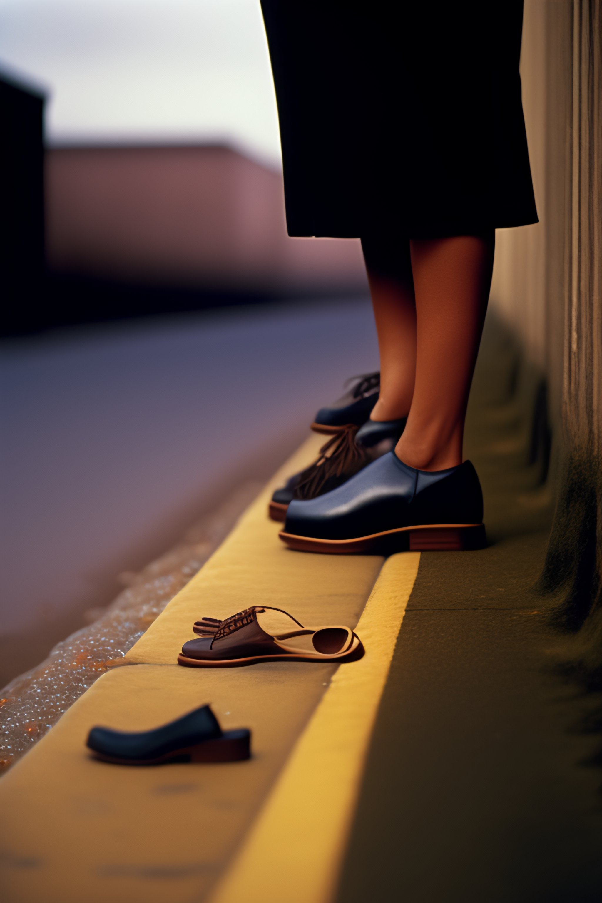 Lexica - Alex Webb photography , casual woman while tying her shoes ...