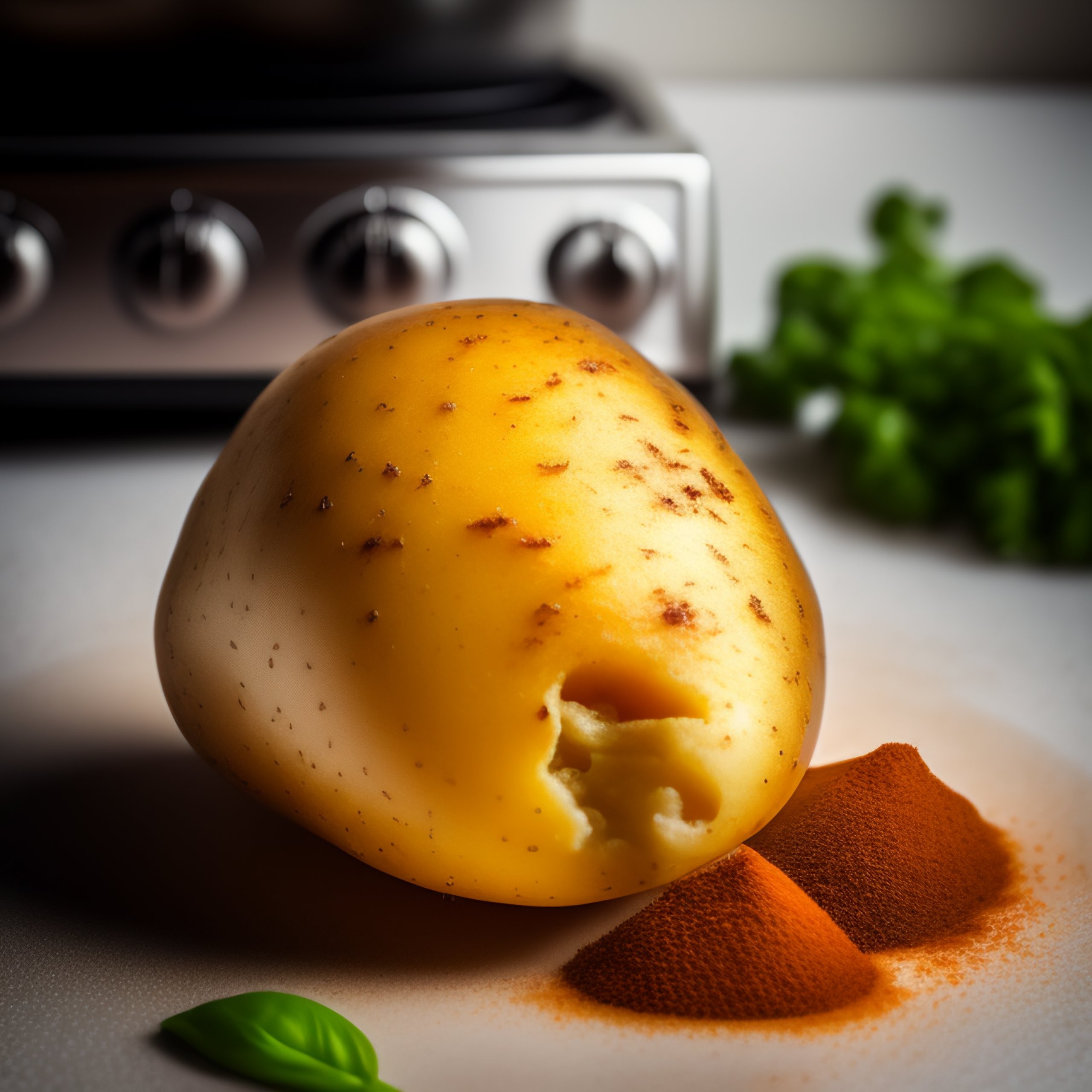 Lexica - Imagine a bustling kitchen with a small, round potato busily ...