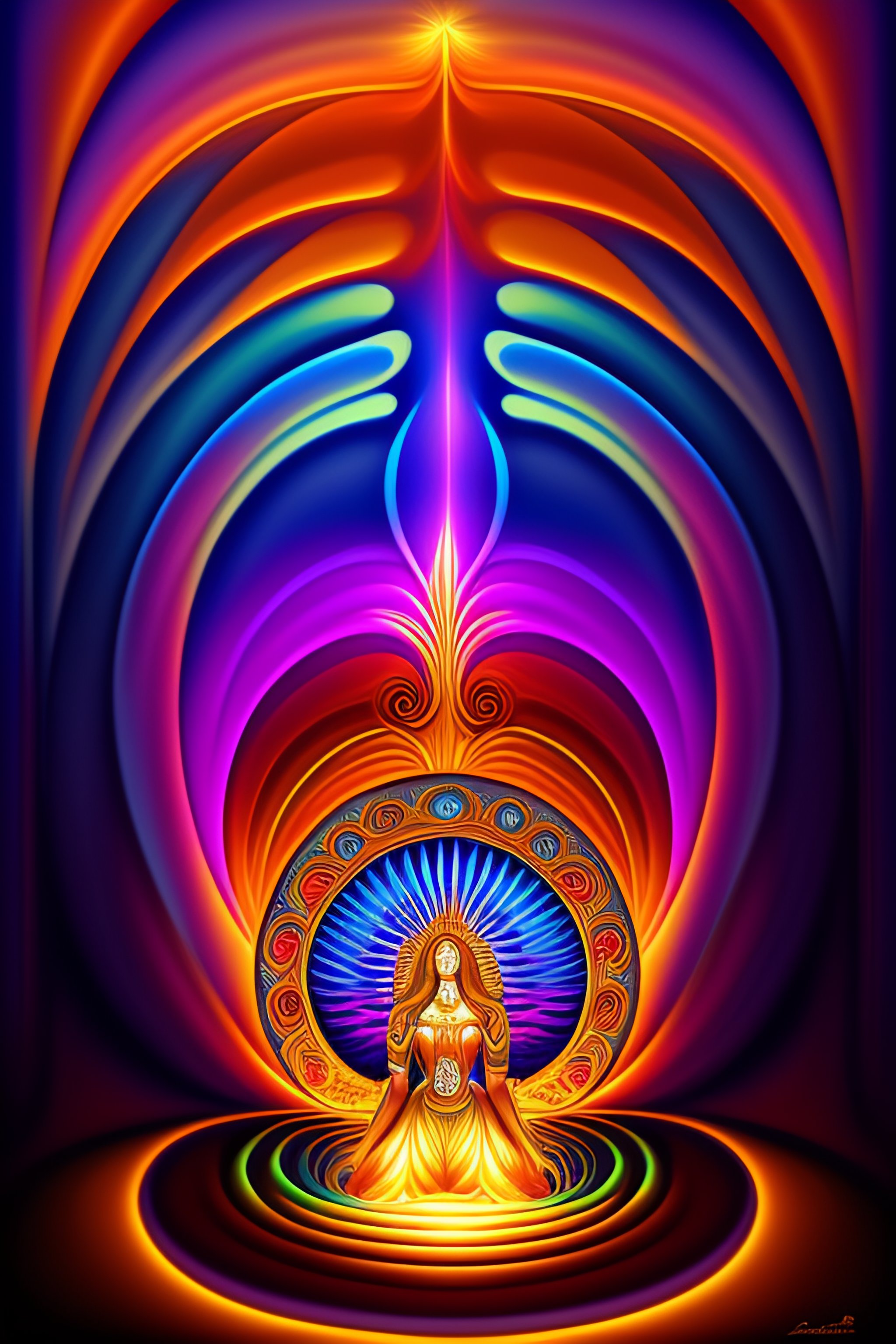 Lexica - Dmt art of goddess giving birth, graphic, medical drawing