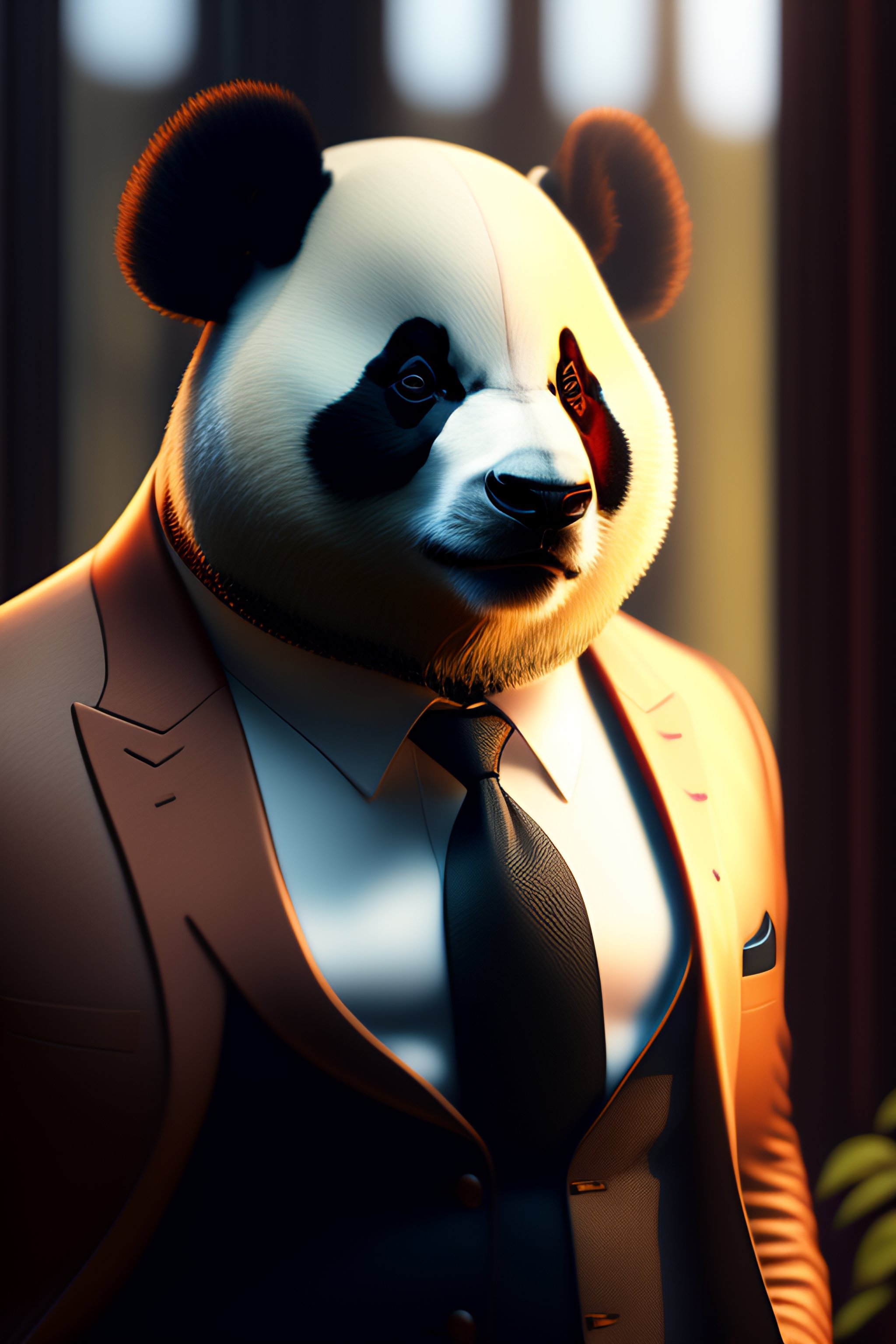Lexica - Mafia boss panda wearing a suit, perfect composition ...