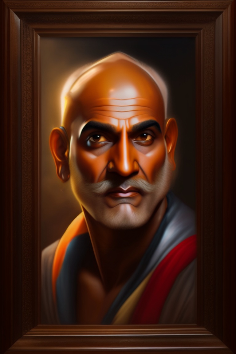 Lexica - Indian man, Chanakya portrait, bold mid age