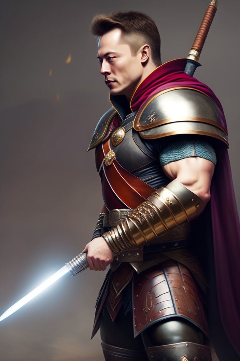 Lexica - Elon Musk gladiator, weapon, sword