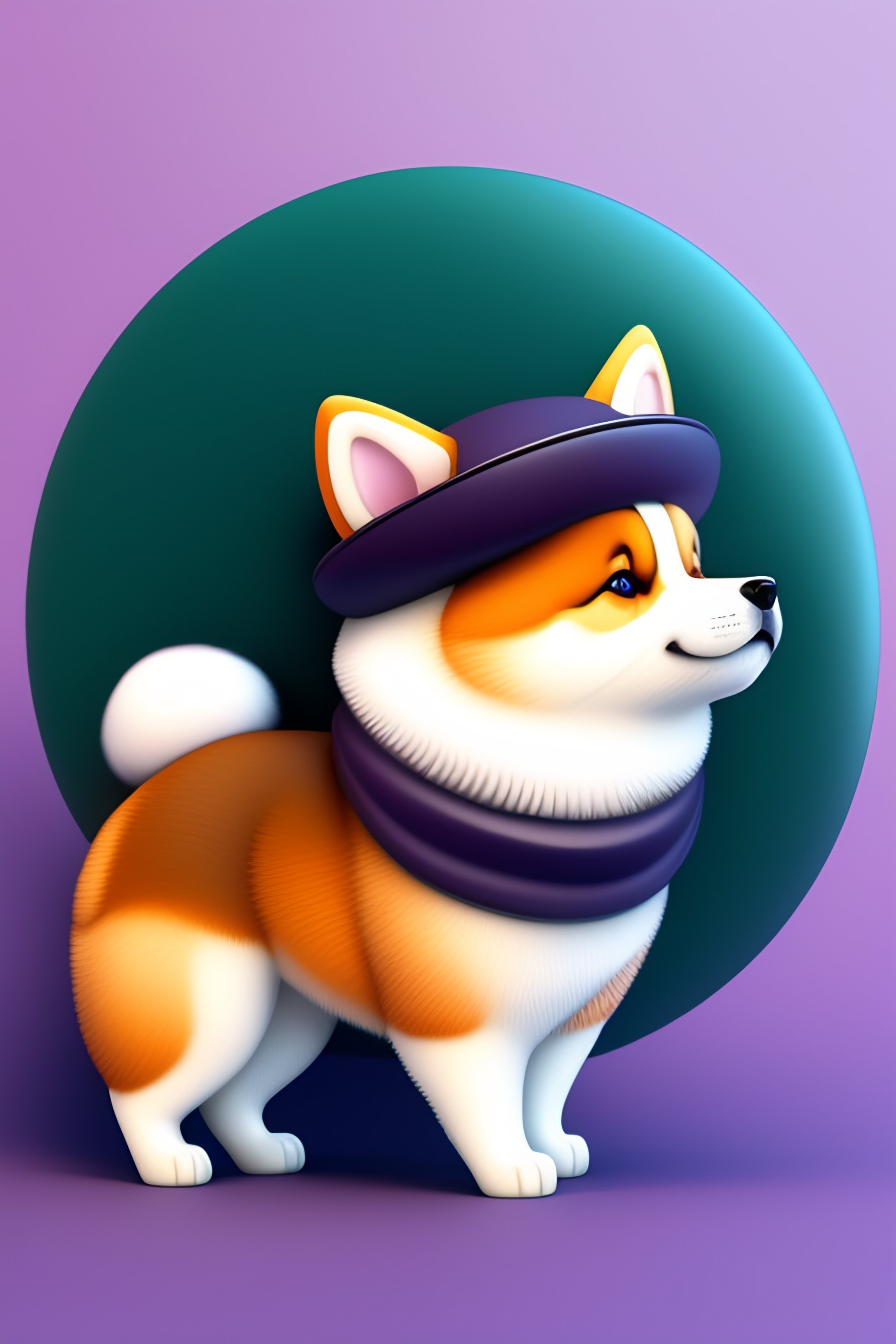 Lexica - CUTE AND ADORABLE CARTOON FLUFFY AKITA INU WITH CAP , FANTASY ...