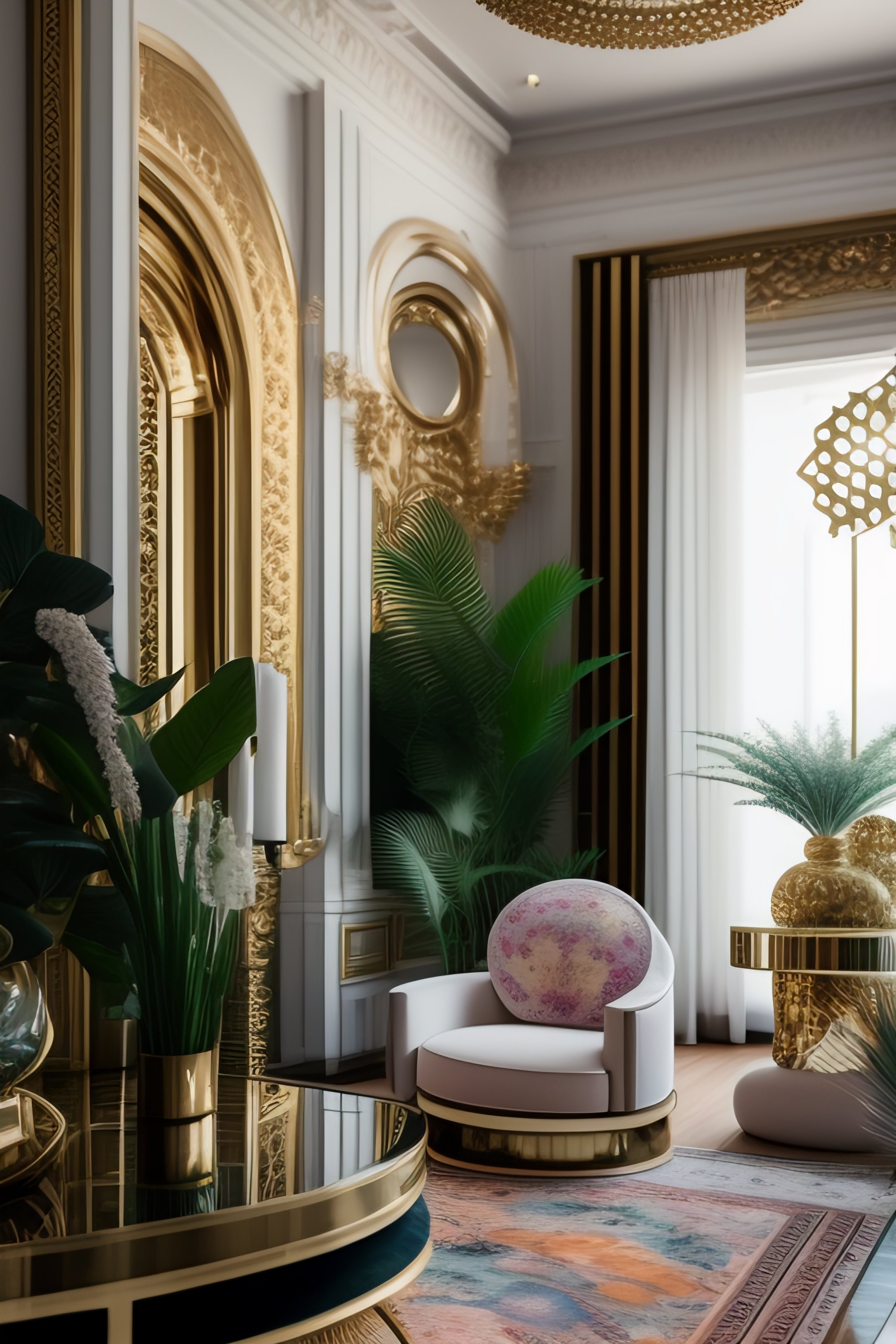 Lexica - Photo by Architectural Digest: Maximalist white {vaporwave ...