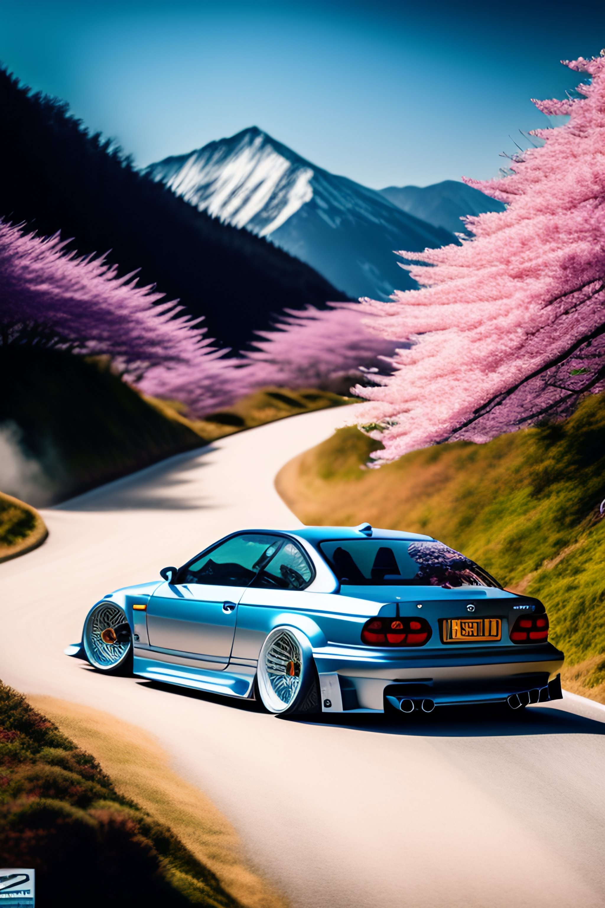 Lexica - Silver e46 bmw drifting in the Japanese mountains, cherry ...