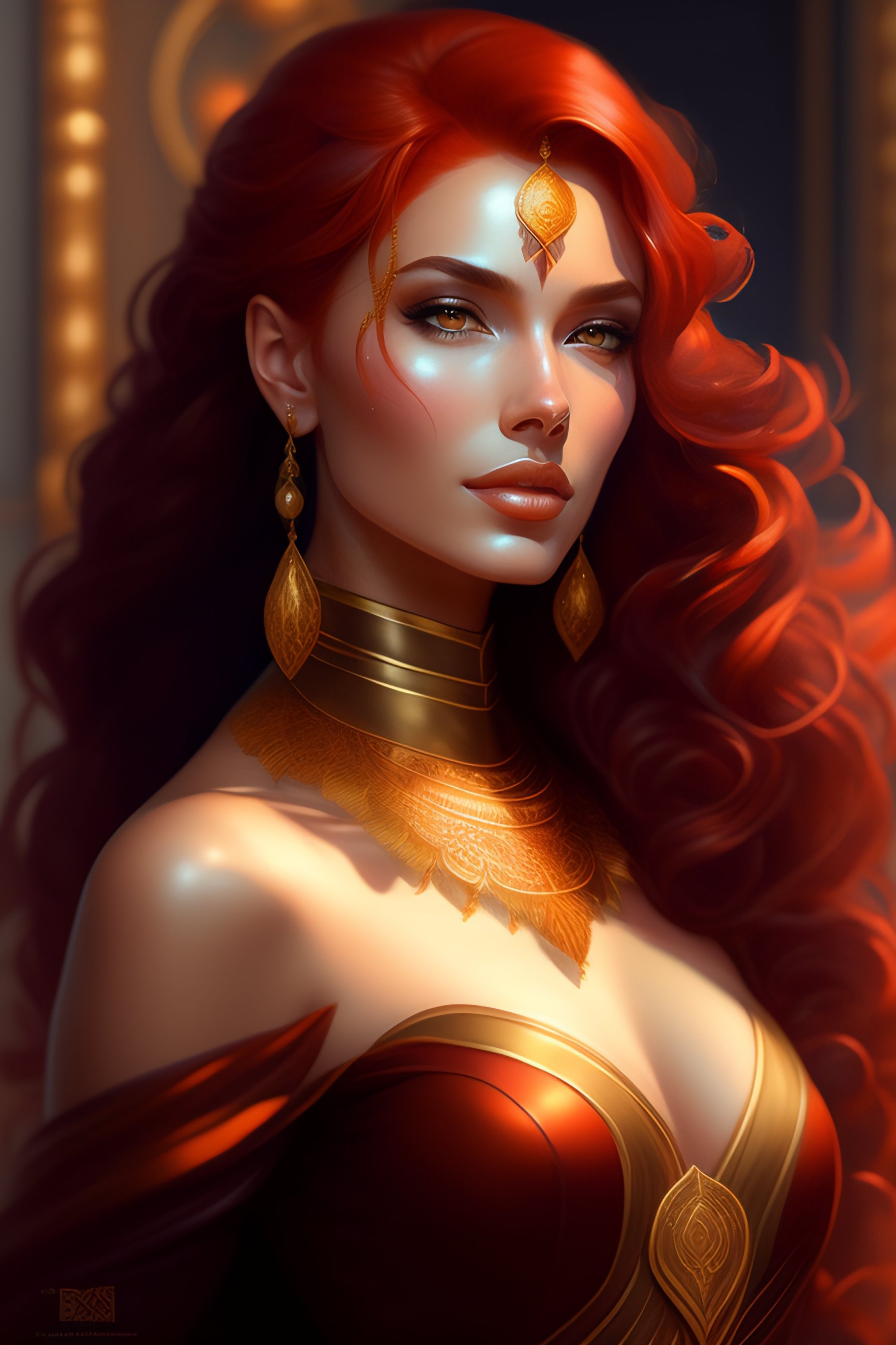 Lexica - A very exotic Redhair woman. intricate, elegant, highly detailed, digital painting ...