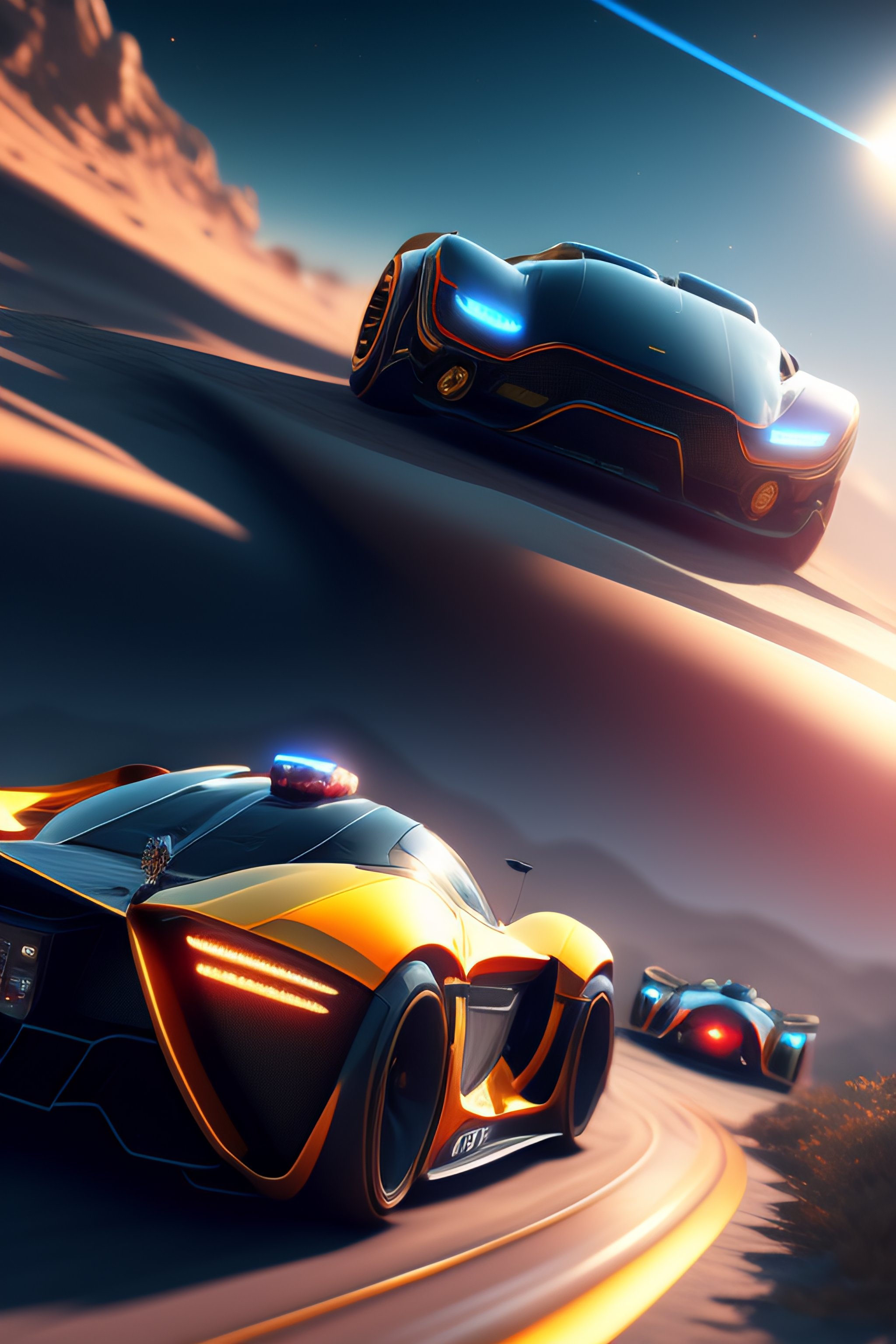 Lexica - Highly detailed futuristic cars racing in space, overwatch art ...