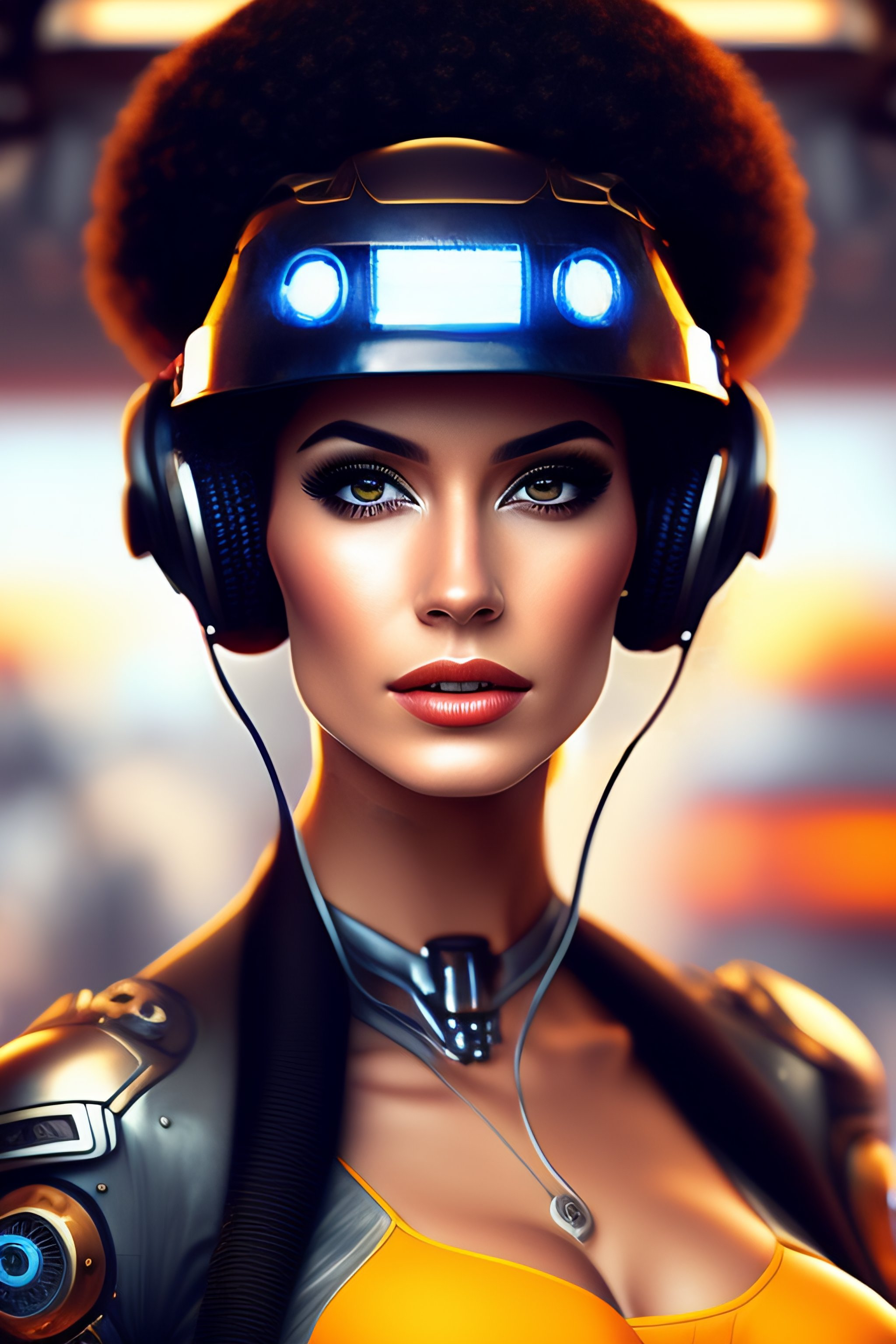 Lexica - Beautiful women, mechanic, sensitive, robot, modified human.