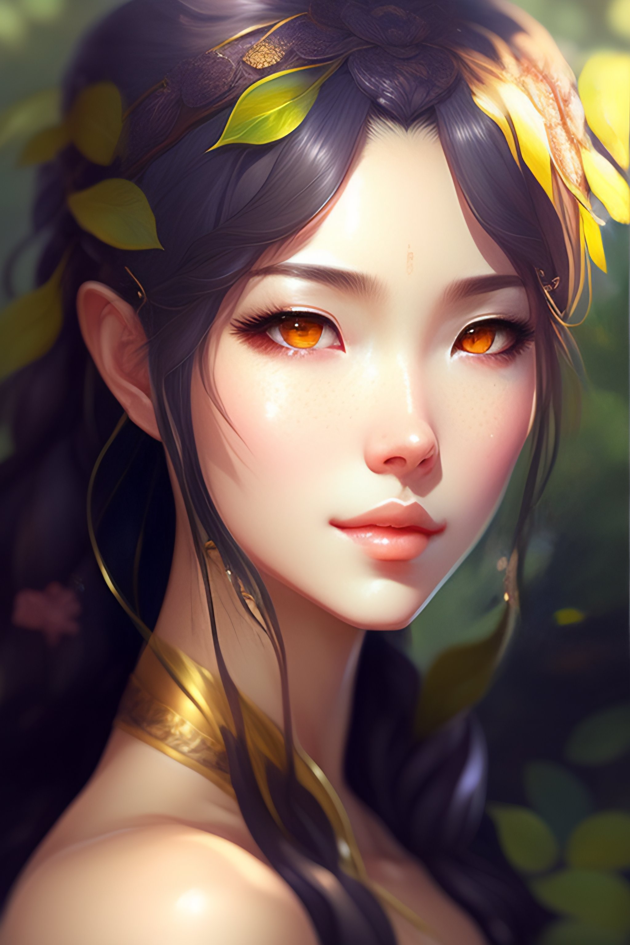 Lexica - Character concept art of an anime dryad | | cute - fine - face ...