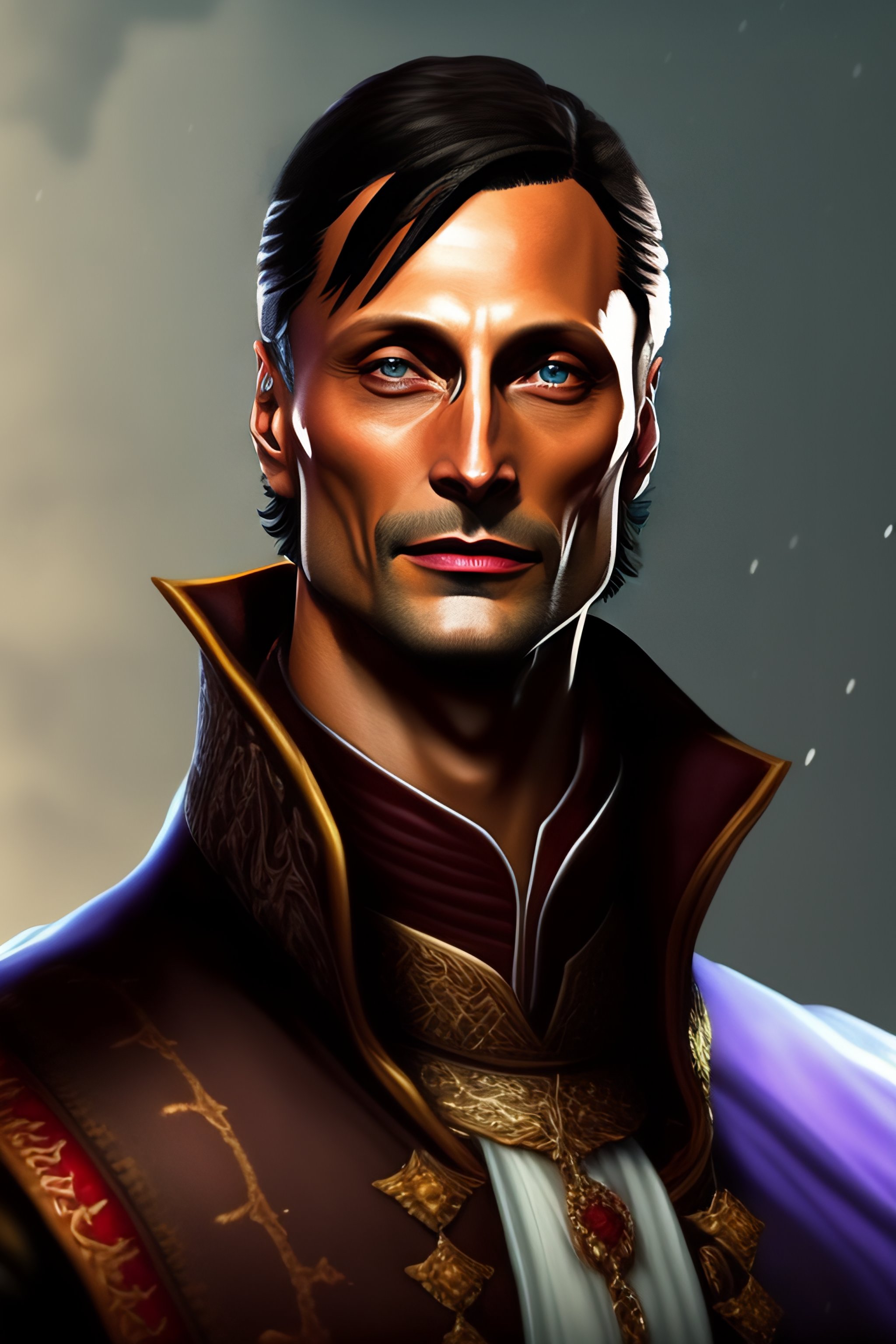 Lexica - Mads Mikkelsen as an Fighter in the style of a Baldurs Gate ...