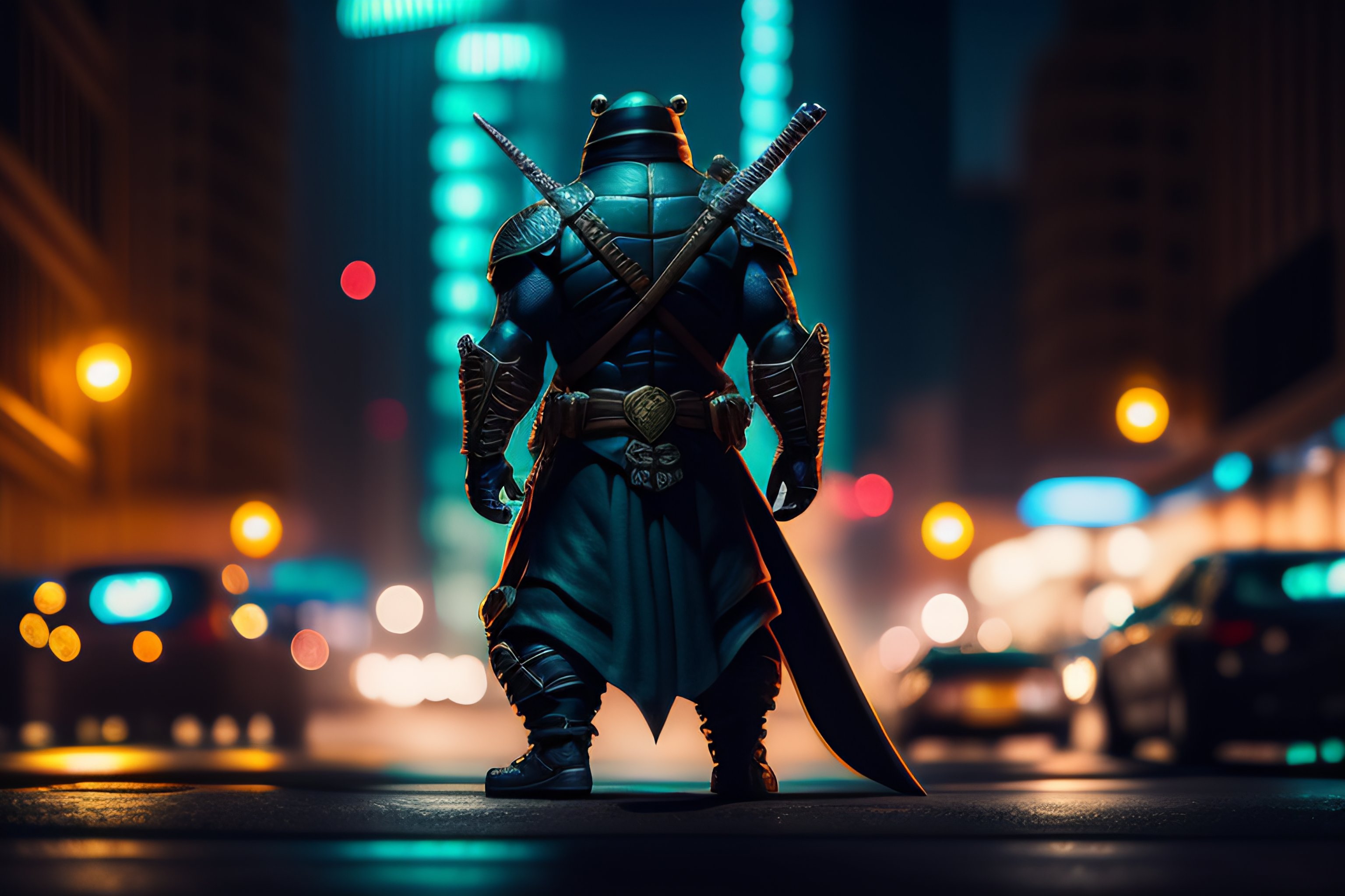Lexica - Ninja turtles, dark city streets, cinematic composition ...