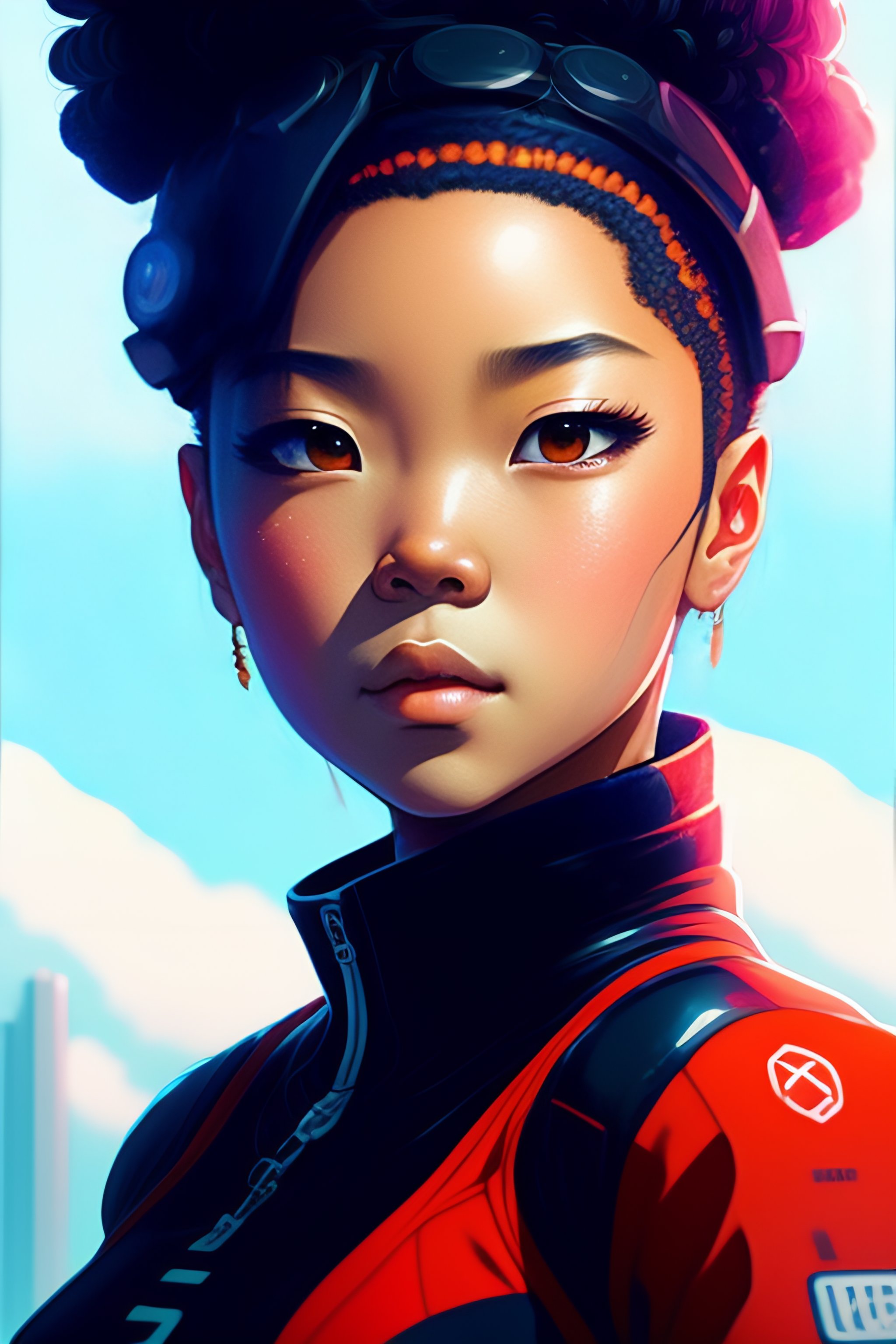 Lexica - Mixed race cyborg,style of Laurie Greasley, studio ghibli ...