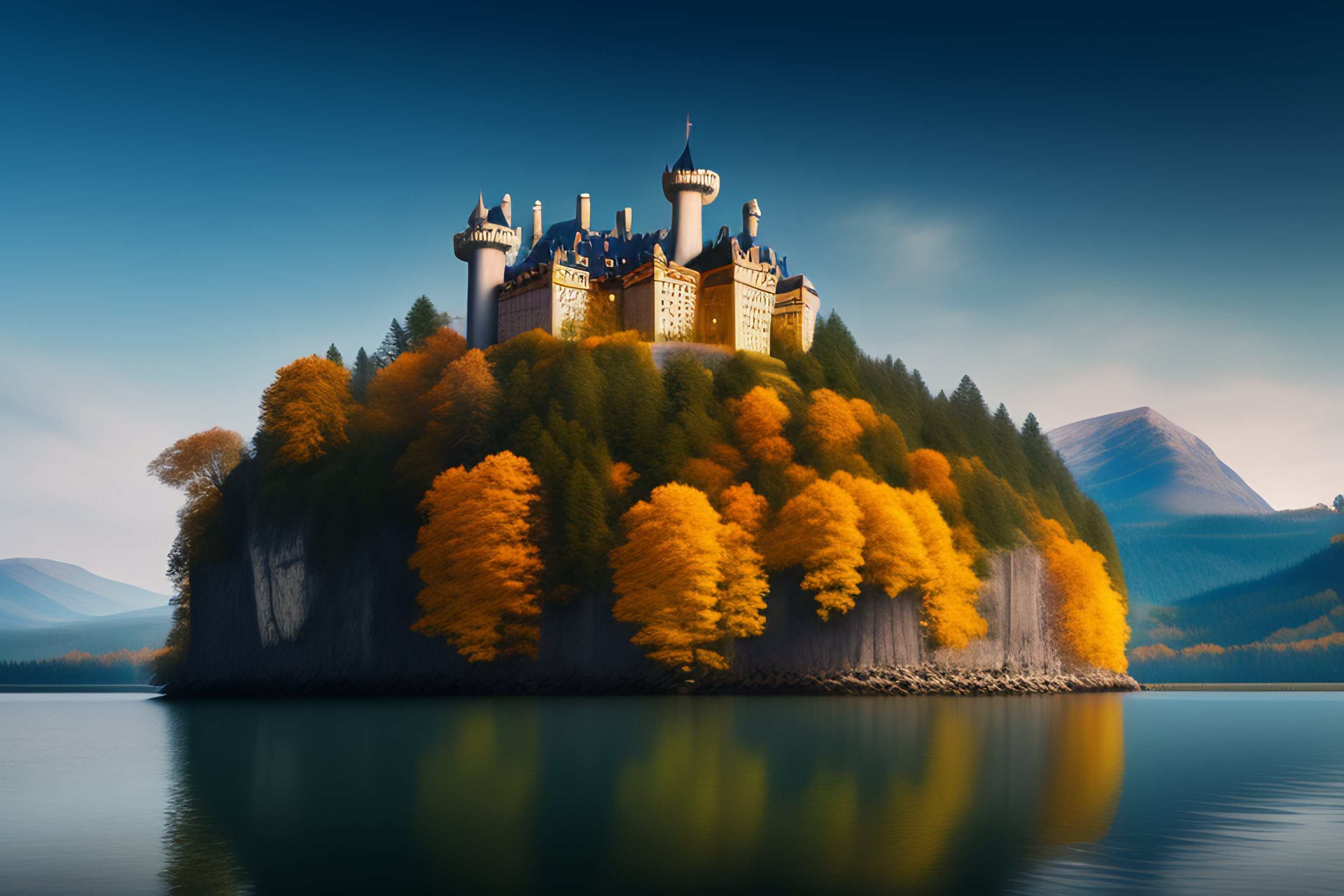 Lexica - A castle floating high in the air detailed