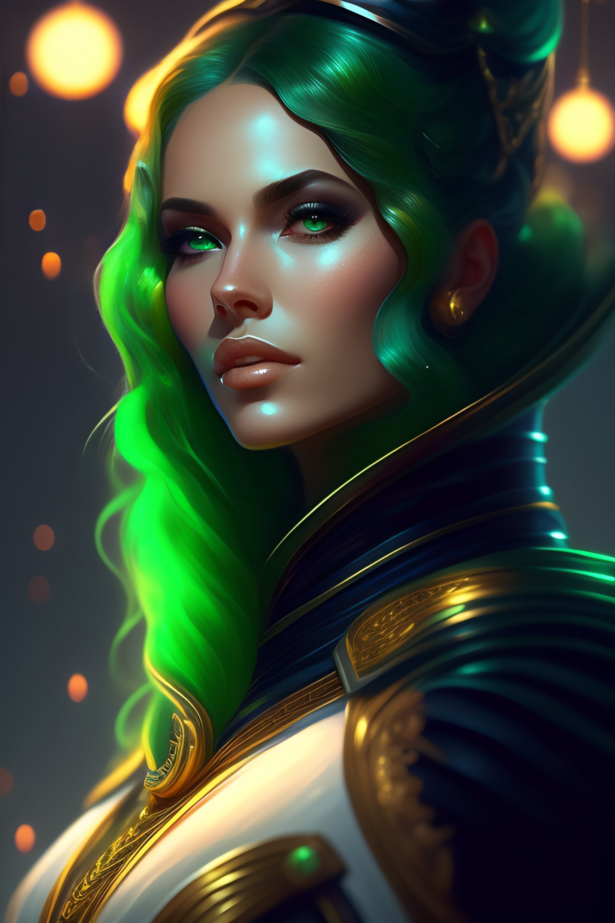 Lexica - Symmetry!! portrait with space pirate a green beard, glowing ...