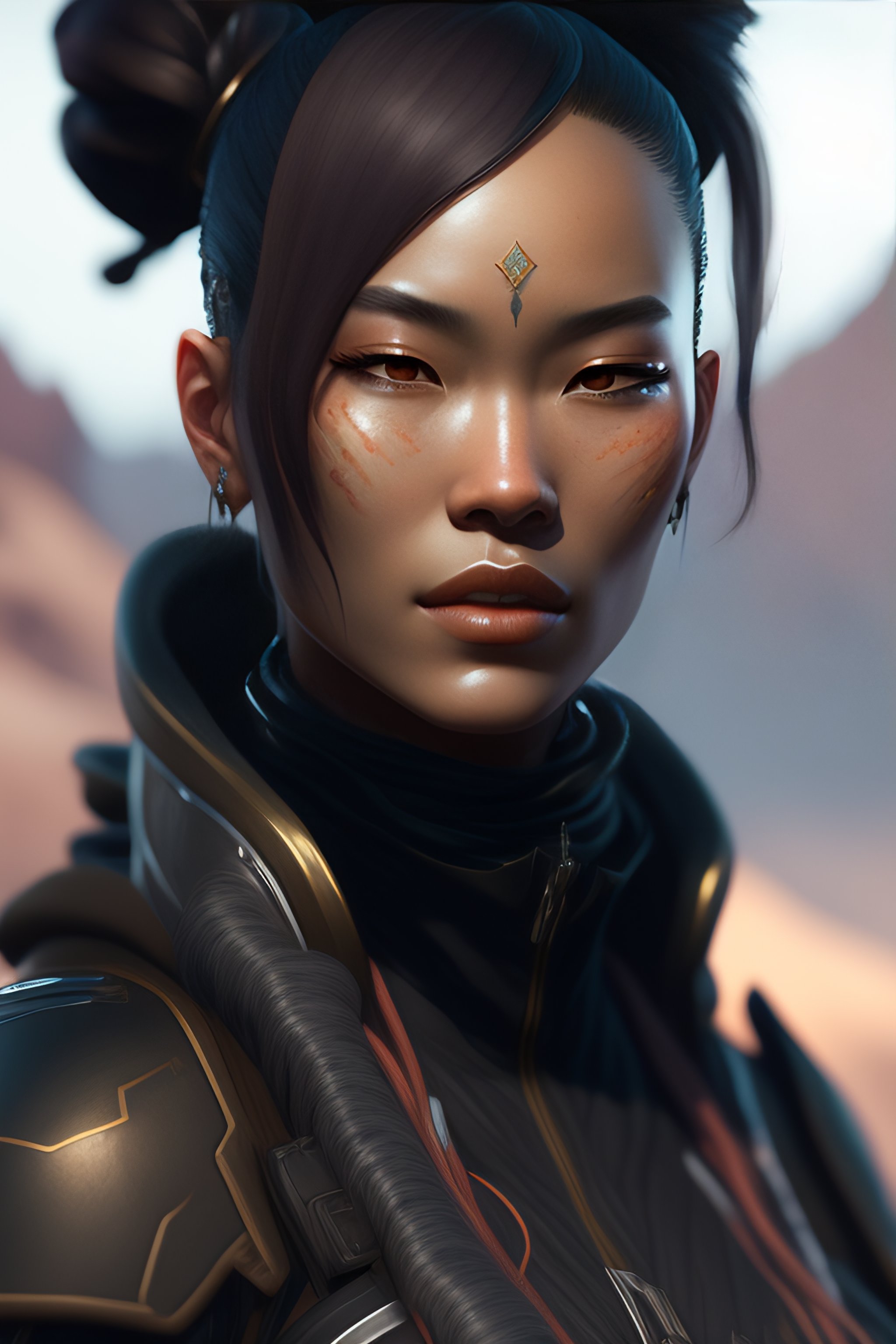 Lexica - Ultra detailed facial portrait of wraith from apex legends ...