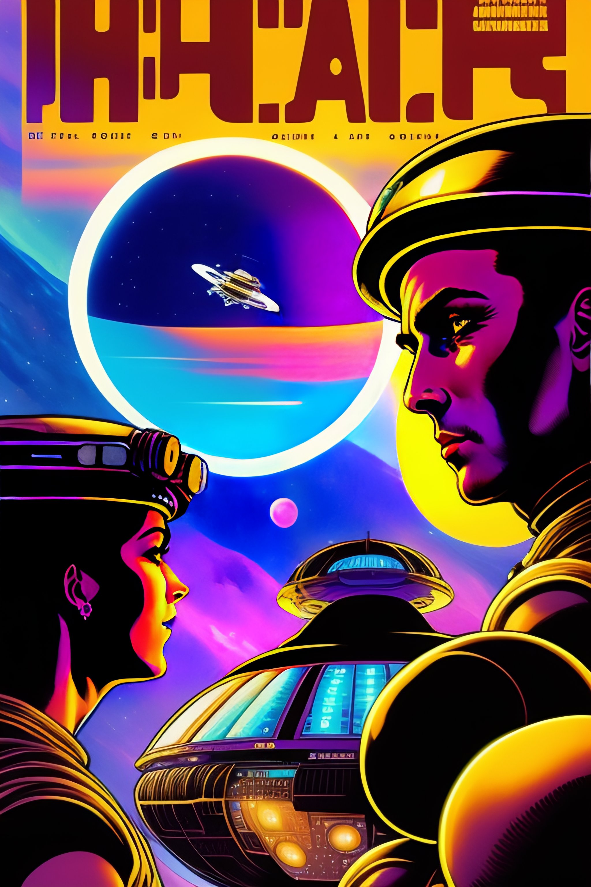 Lexica - Retro space captain giving commands to the crew in spacecraft ...