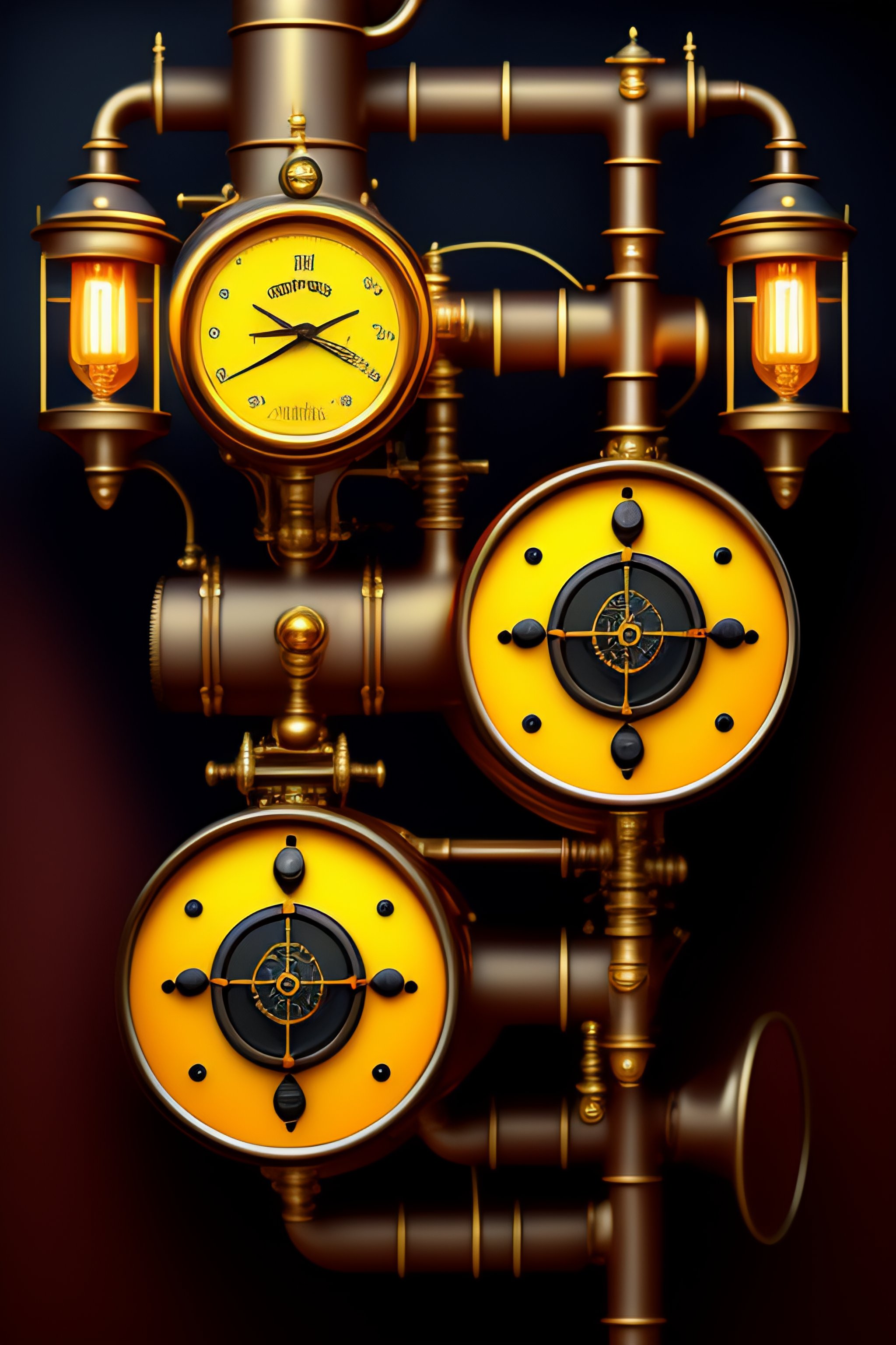 Lexica - Background steampunk pipe meters with lamp radio tubes plane ...