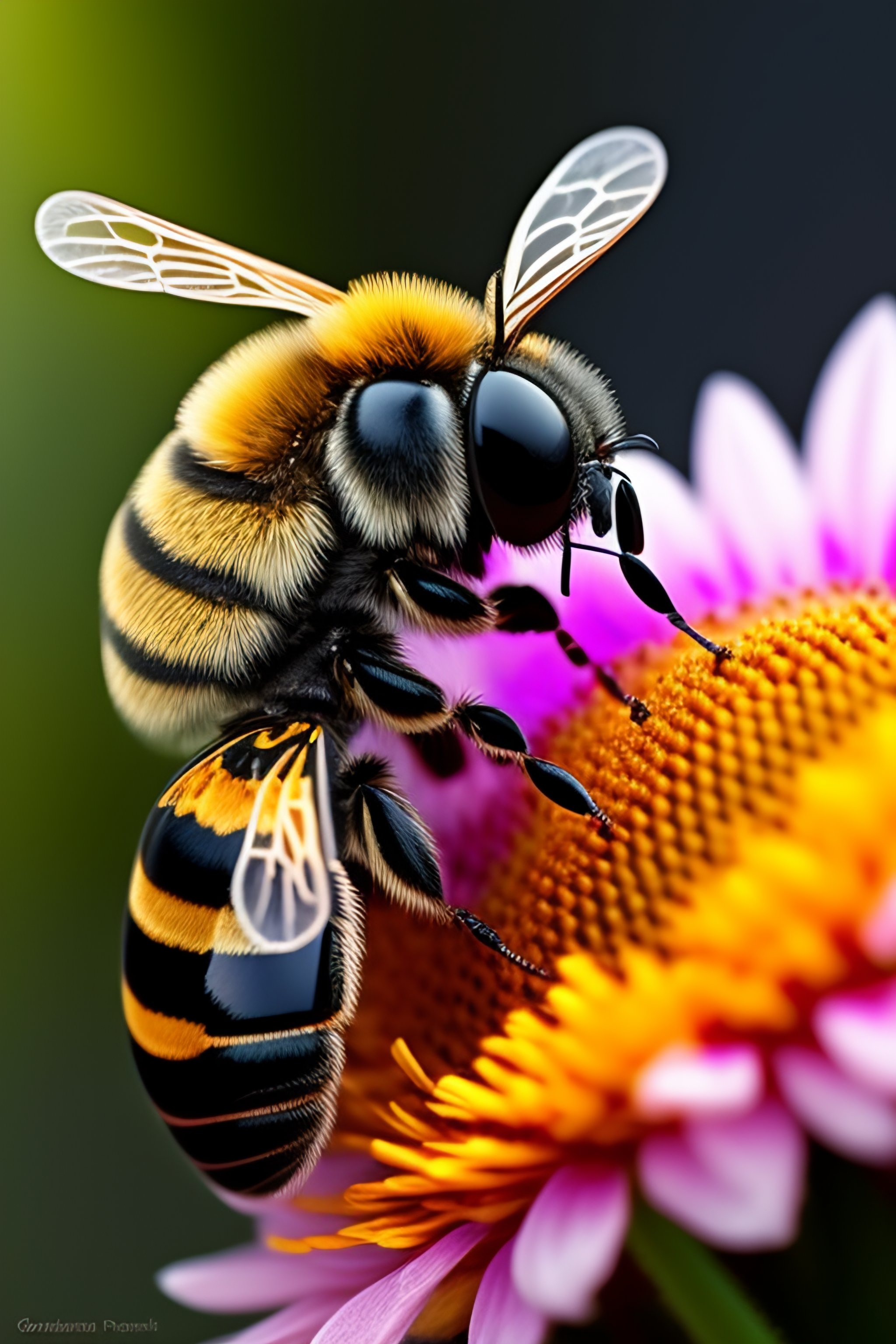 Lexica - A batterfly kisses a bee