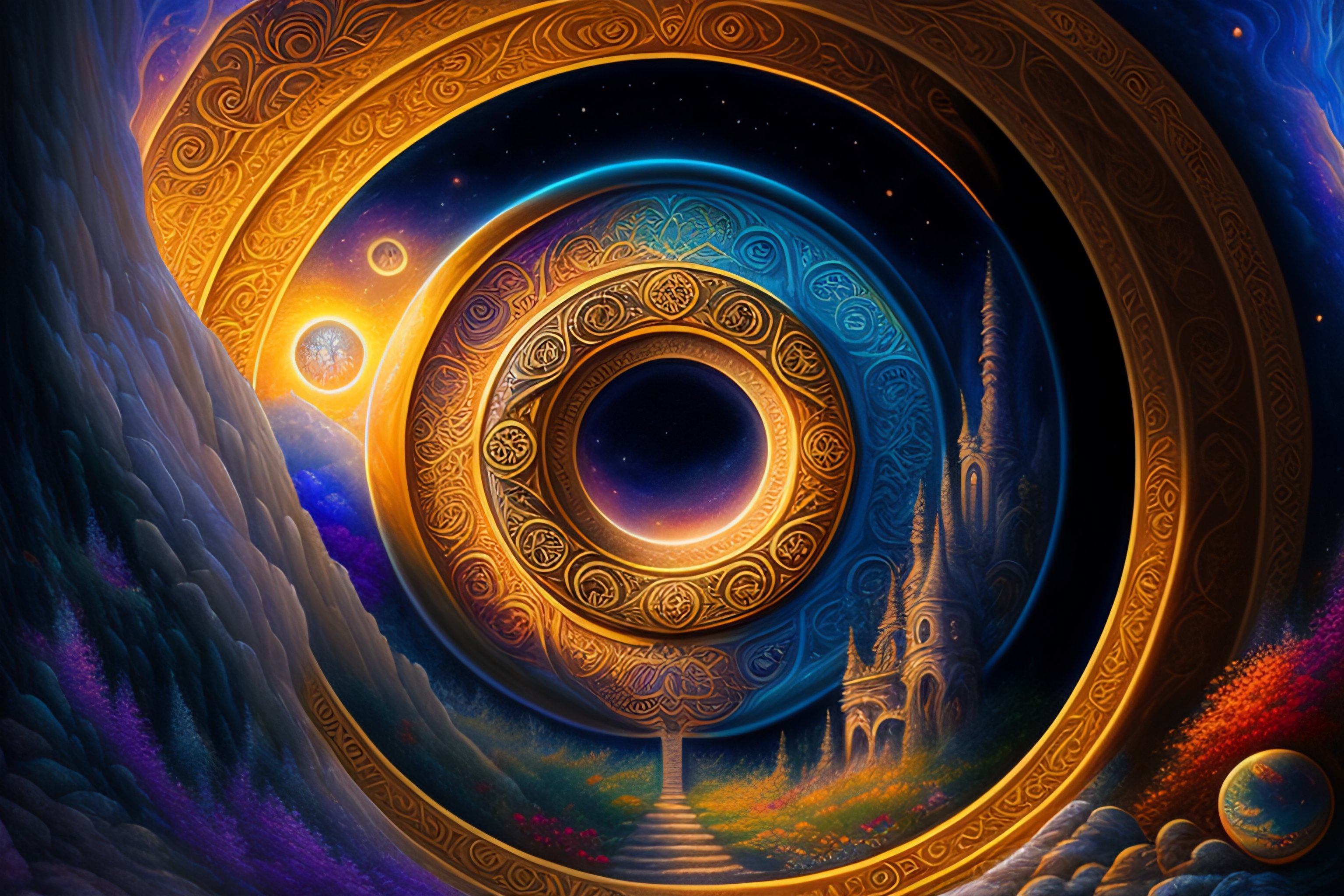 Lexica - Keyhole, ultima moongate, wonderland portal, mixed media ...