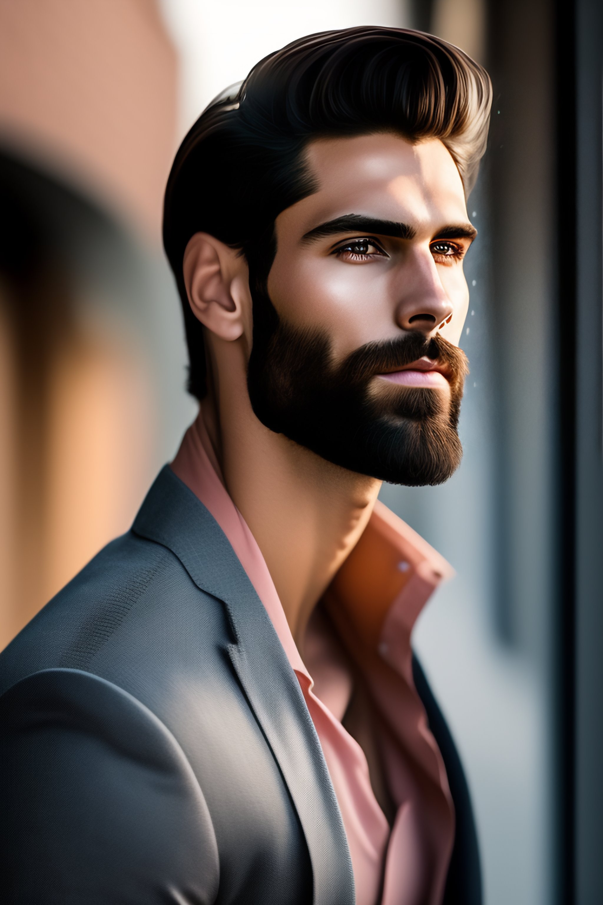 Lexica - 4k photo tall handsome young man with a twelve inch long black ...