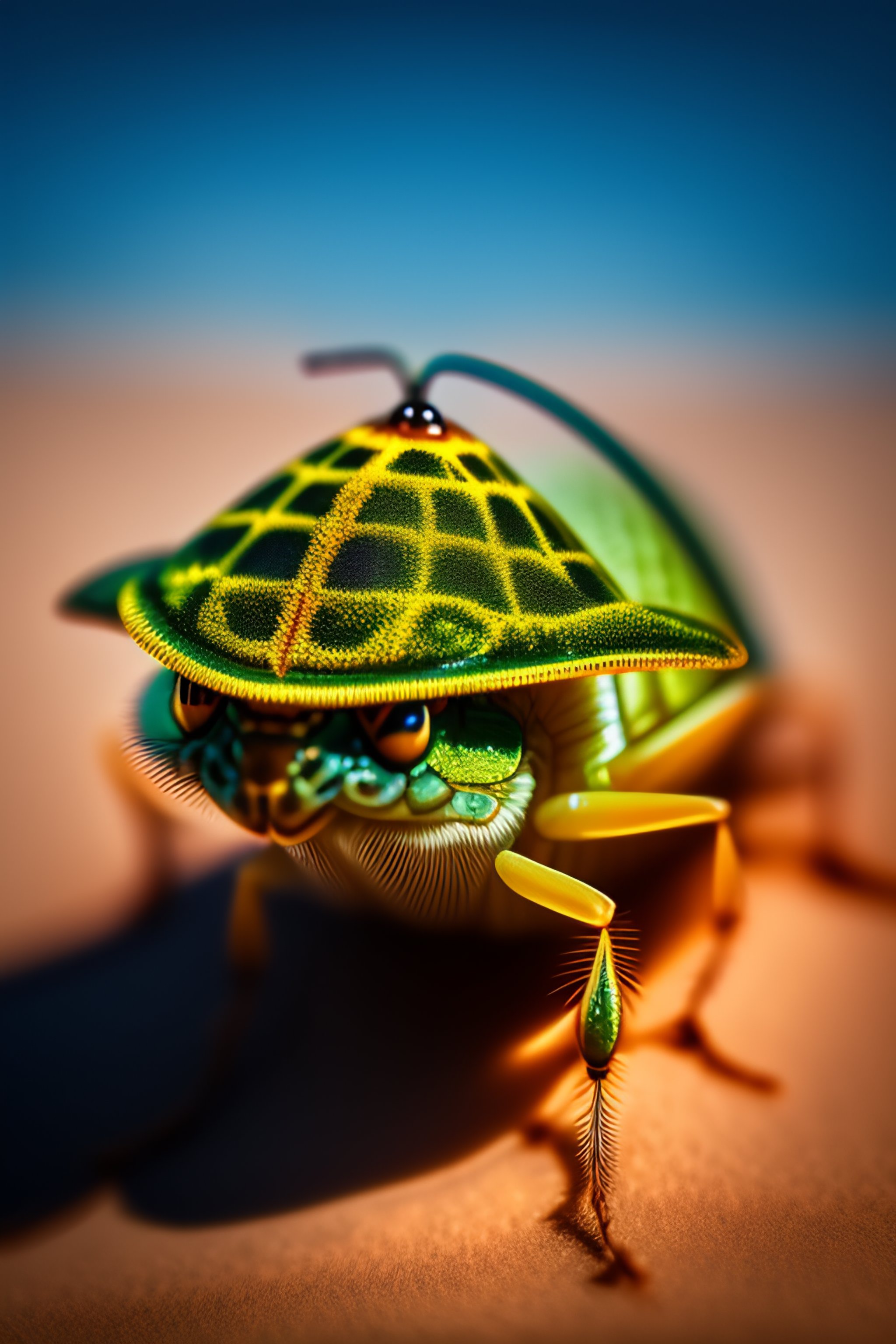Lexica - Photo of a grasshopper in a hat