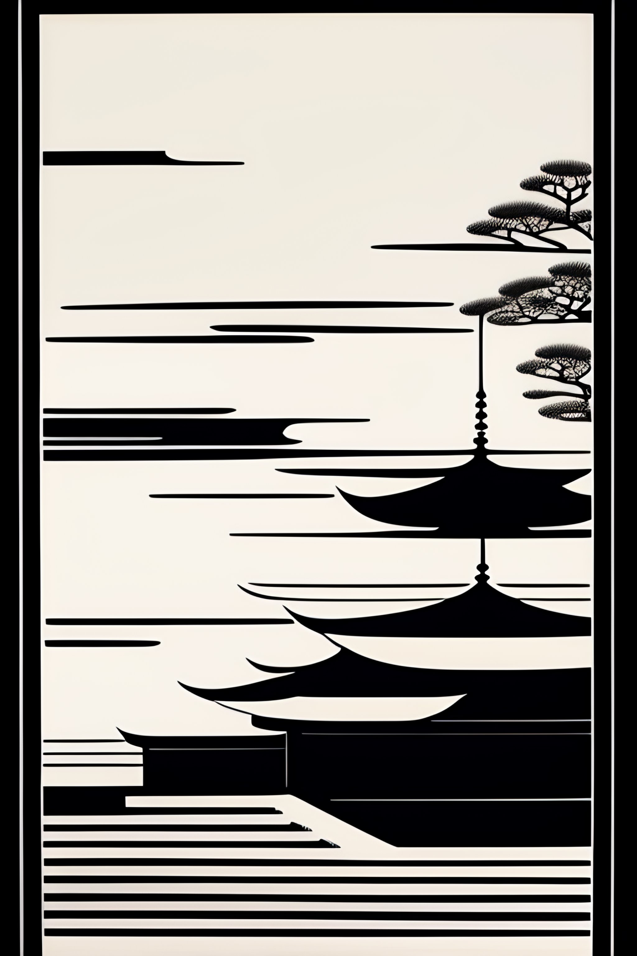 Lexica - Minimal line art Woodblock print by Taguchi Tomoki, Yatsuo no ...
