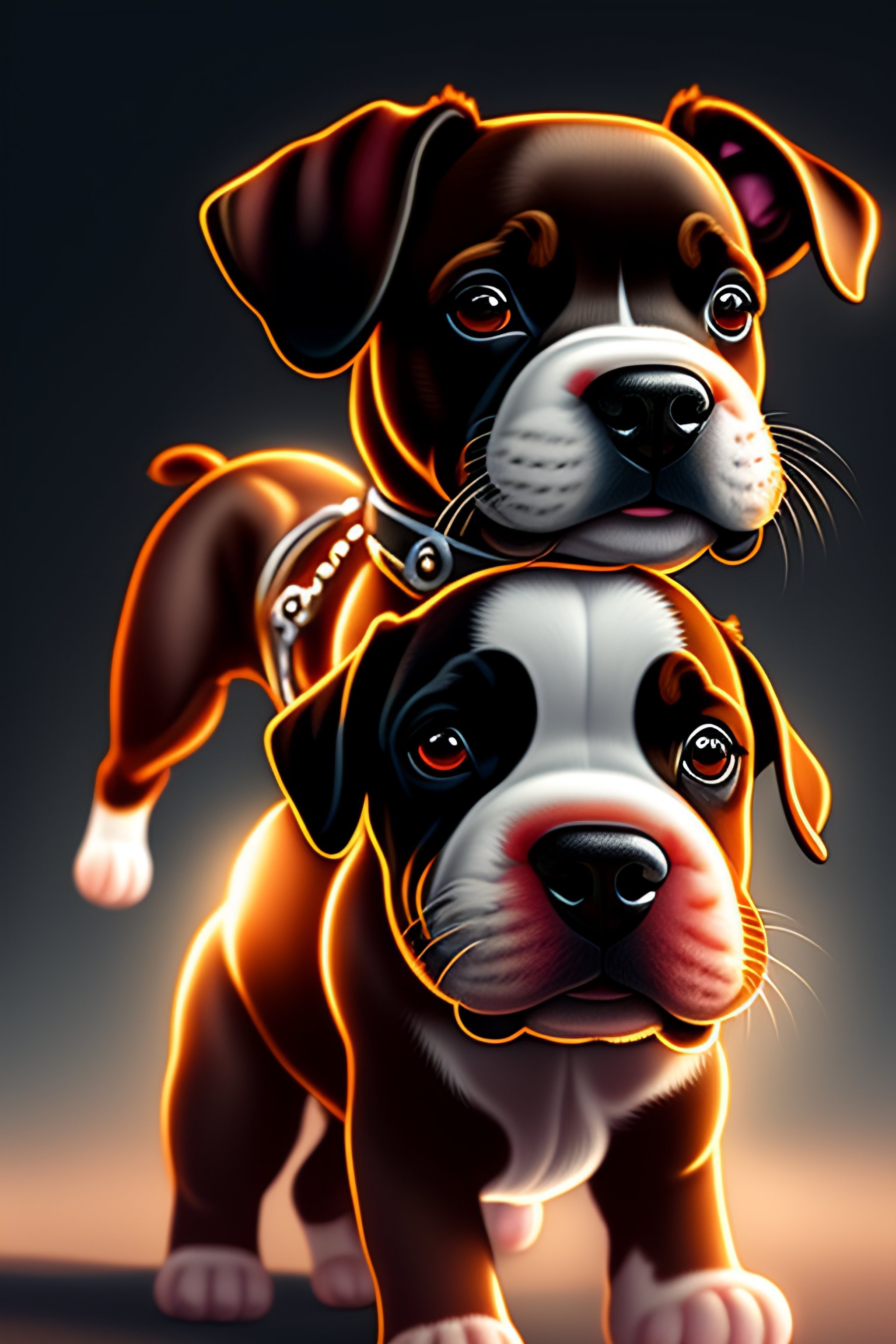 Lexica - Cute and adorable cartoon dark brown boxer dog baby with biker ...