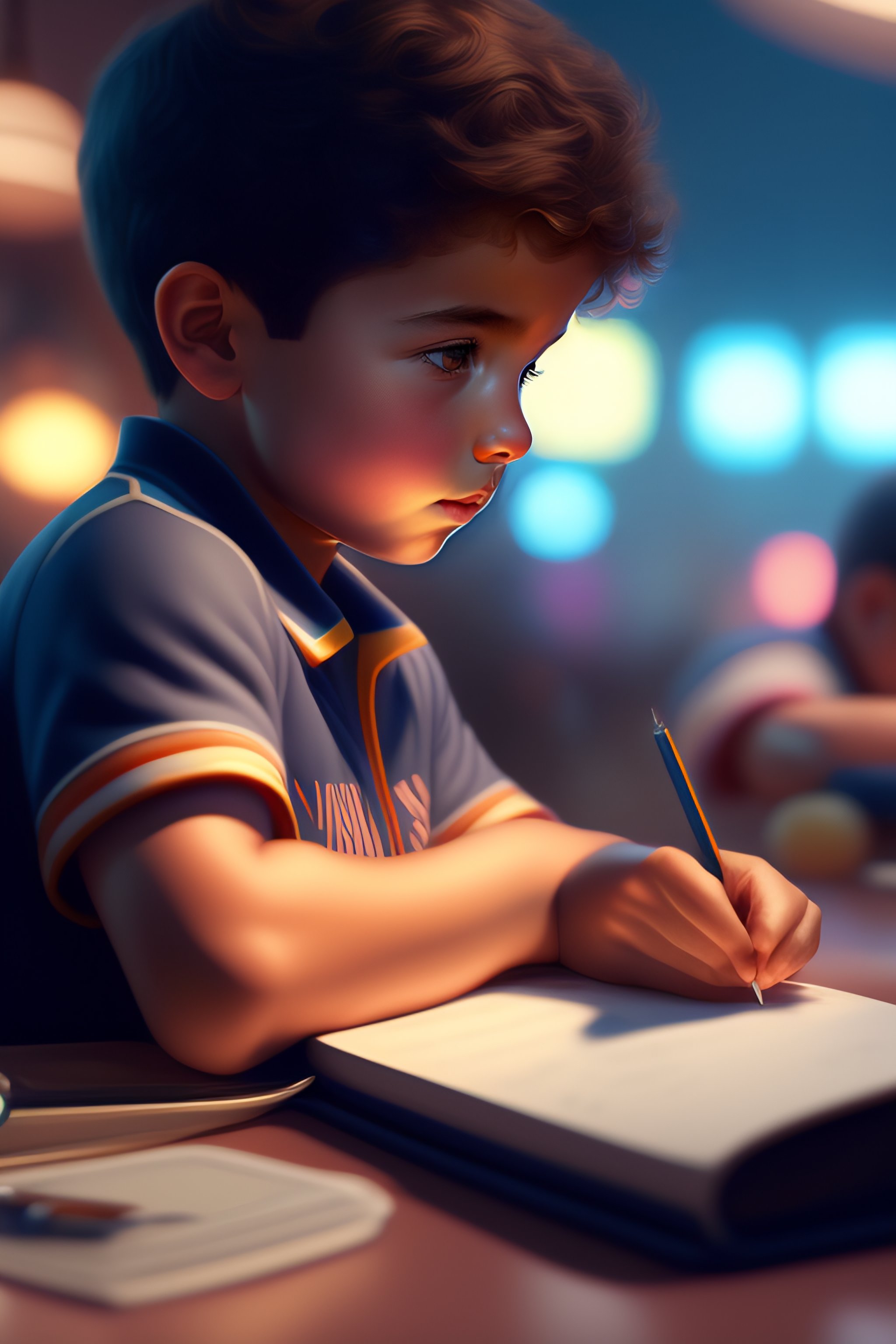 Lexica - A young kid writing on a notepad, lil dicky, highly detailed ...