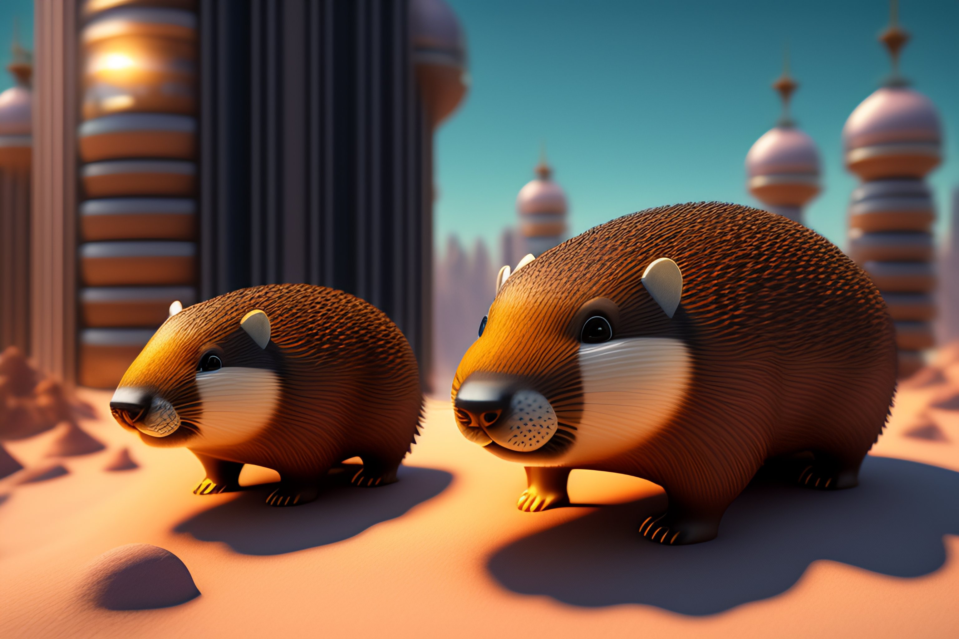 Lexica - Hyperrealism photography hyperrealism concept art of highly detailed beavers builders ...