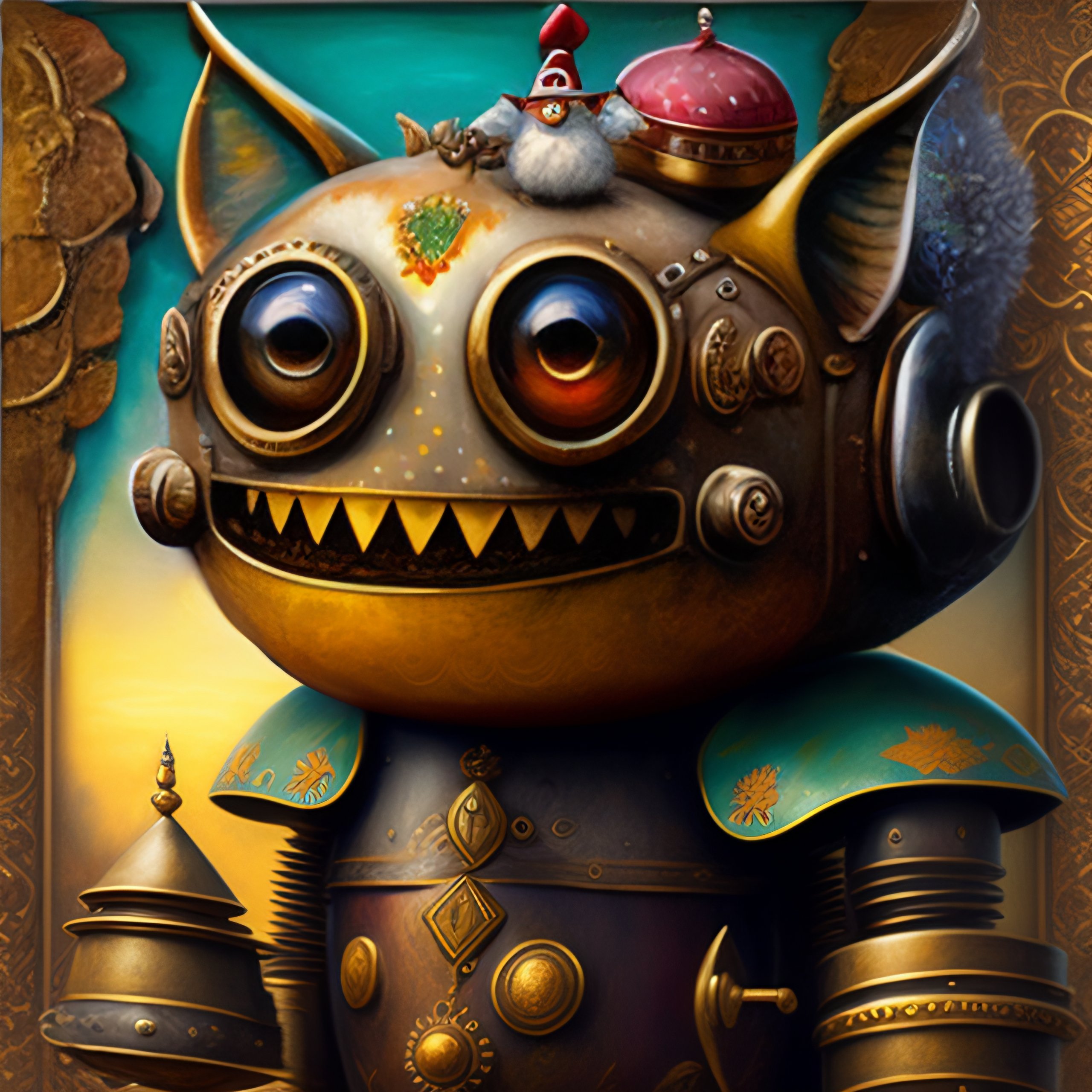 Lexica - Robot gnome monster antique valentines mixed media collage ...