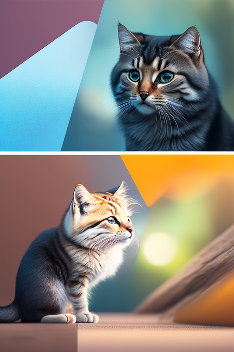 Lexica - Curiosity and Caution: Create a split-screen image of Whiskers ...