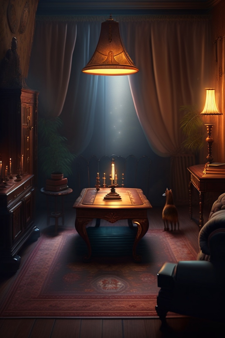 Lexica Setting The Scene Imagine A Dimly Lit Living Room Surrounded