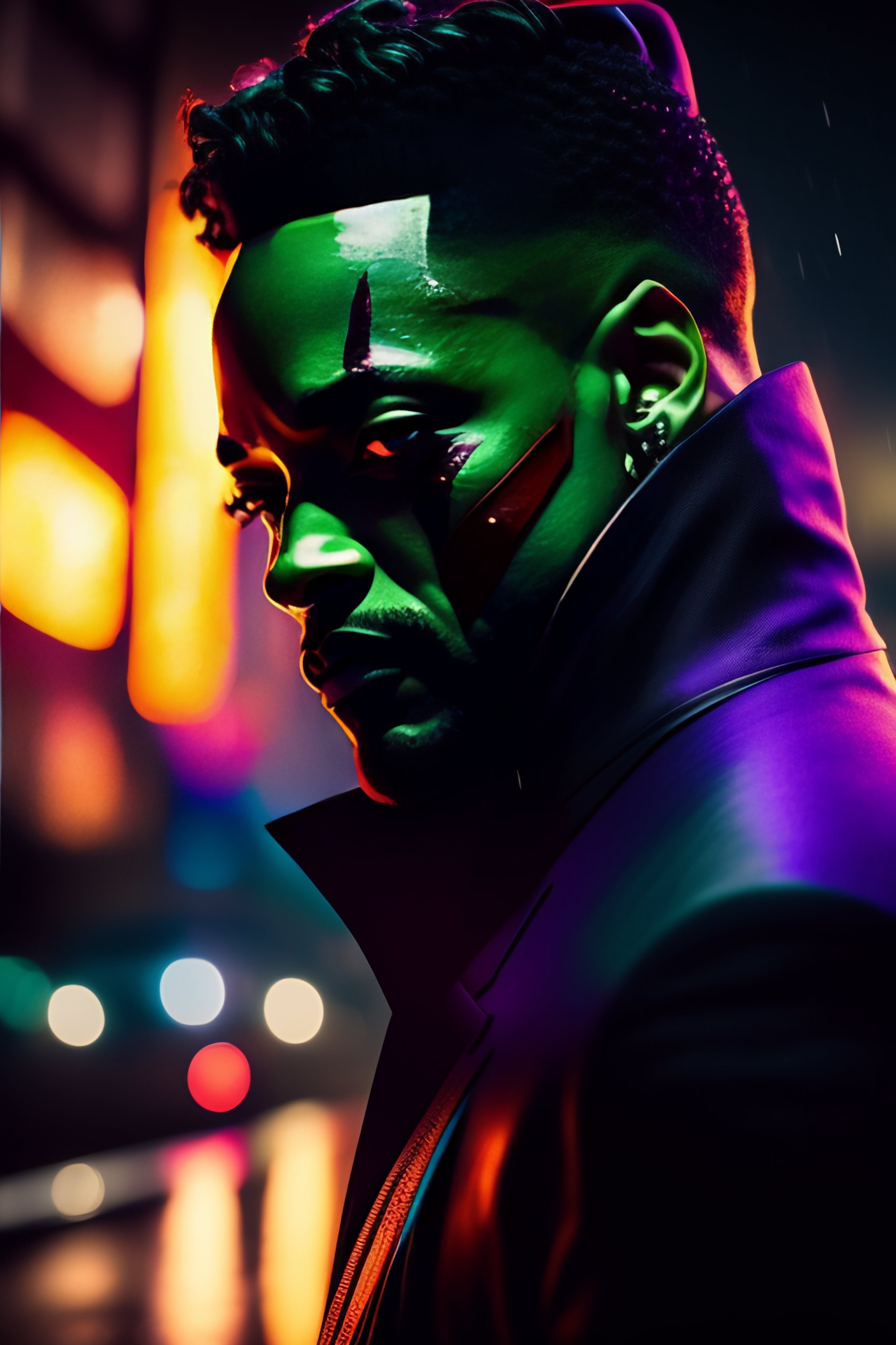 Lexica - Will smith as the joker wearing in black joker hood styled ...
