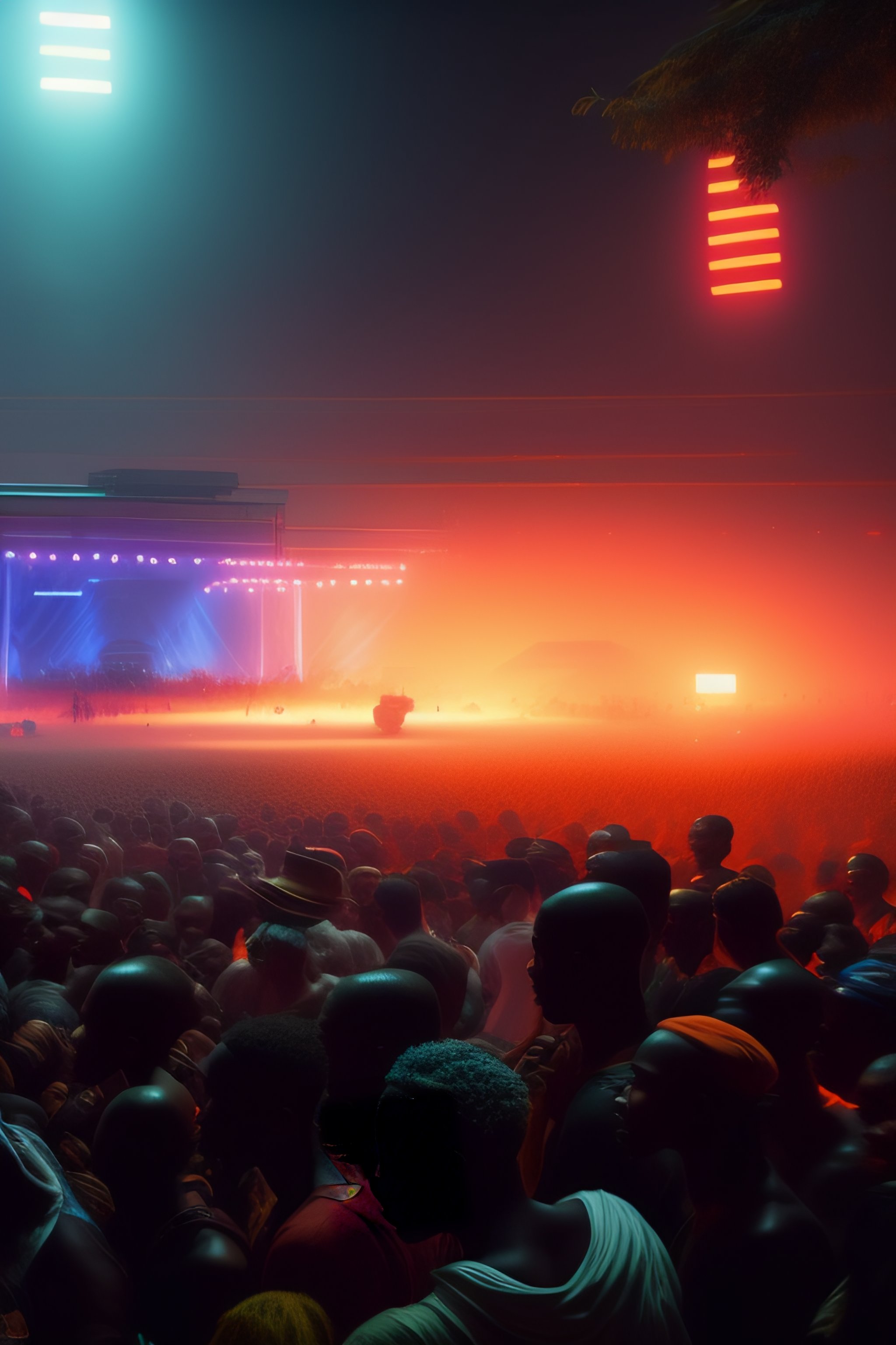 Lexica - Scene from a rave in Africa, muted colours, beautiful, highly ...