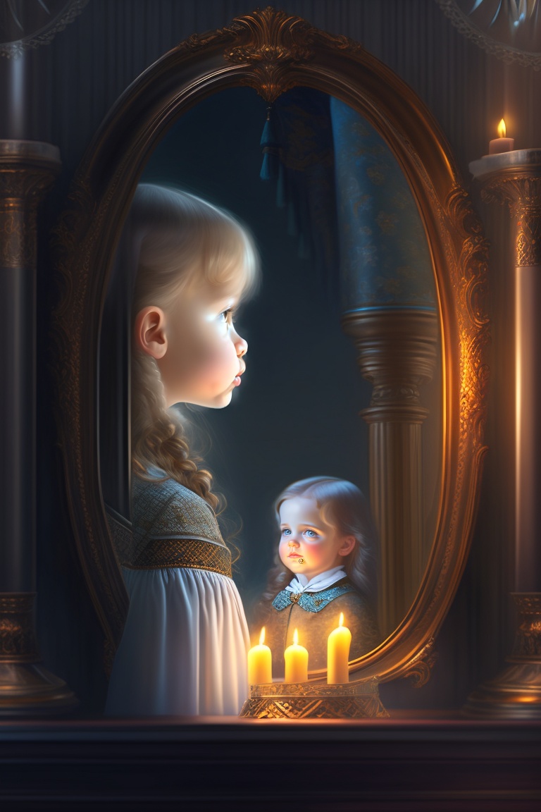 Lexica - An ultra hd detailed painting of ghost in the mirror, candles ...