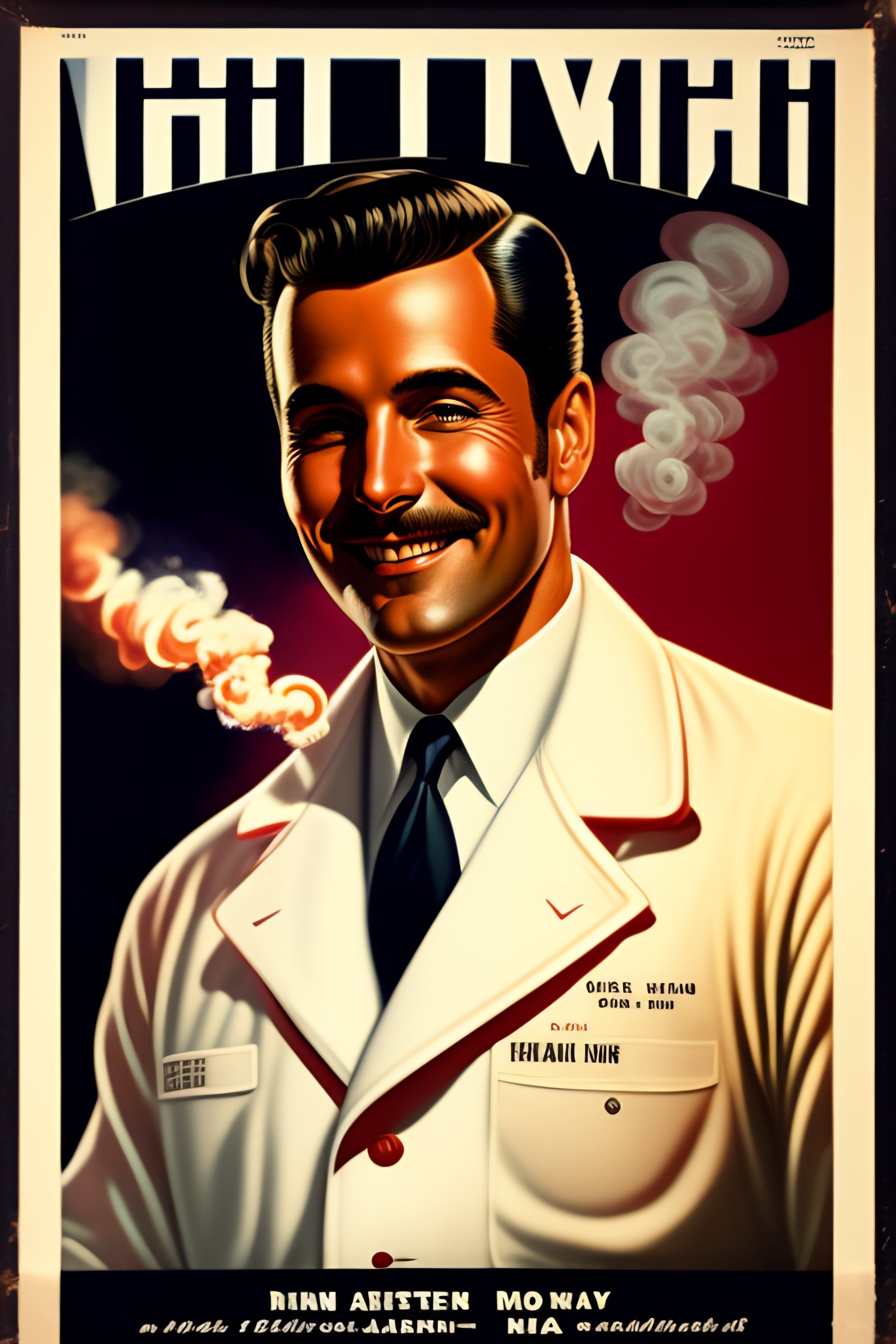 Lexica - 1945 pulp magazine poster of a middle aged man doctor in a ...